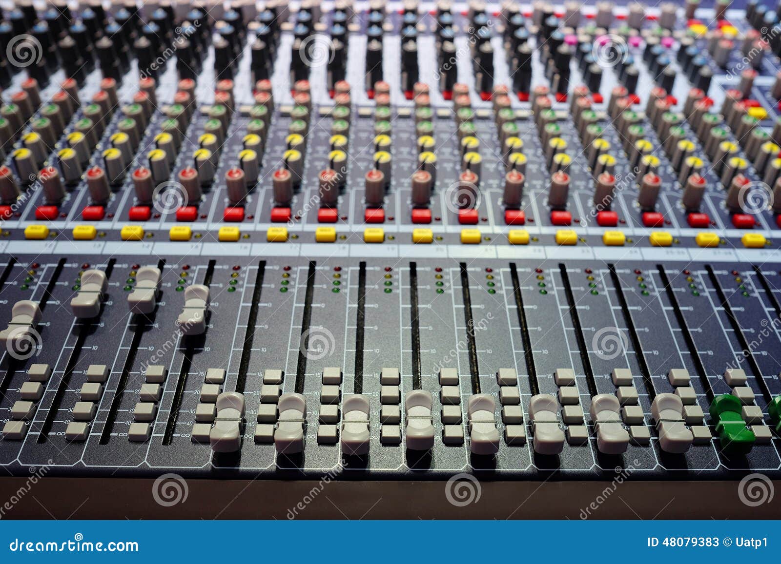 Audio control desk stock image. Image of producer, performance - 48079383