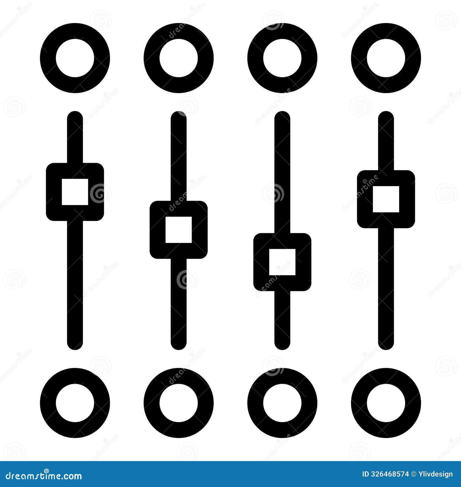 Audio Control Panel Adjusting Sound Levels Stock Illustration ...