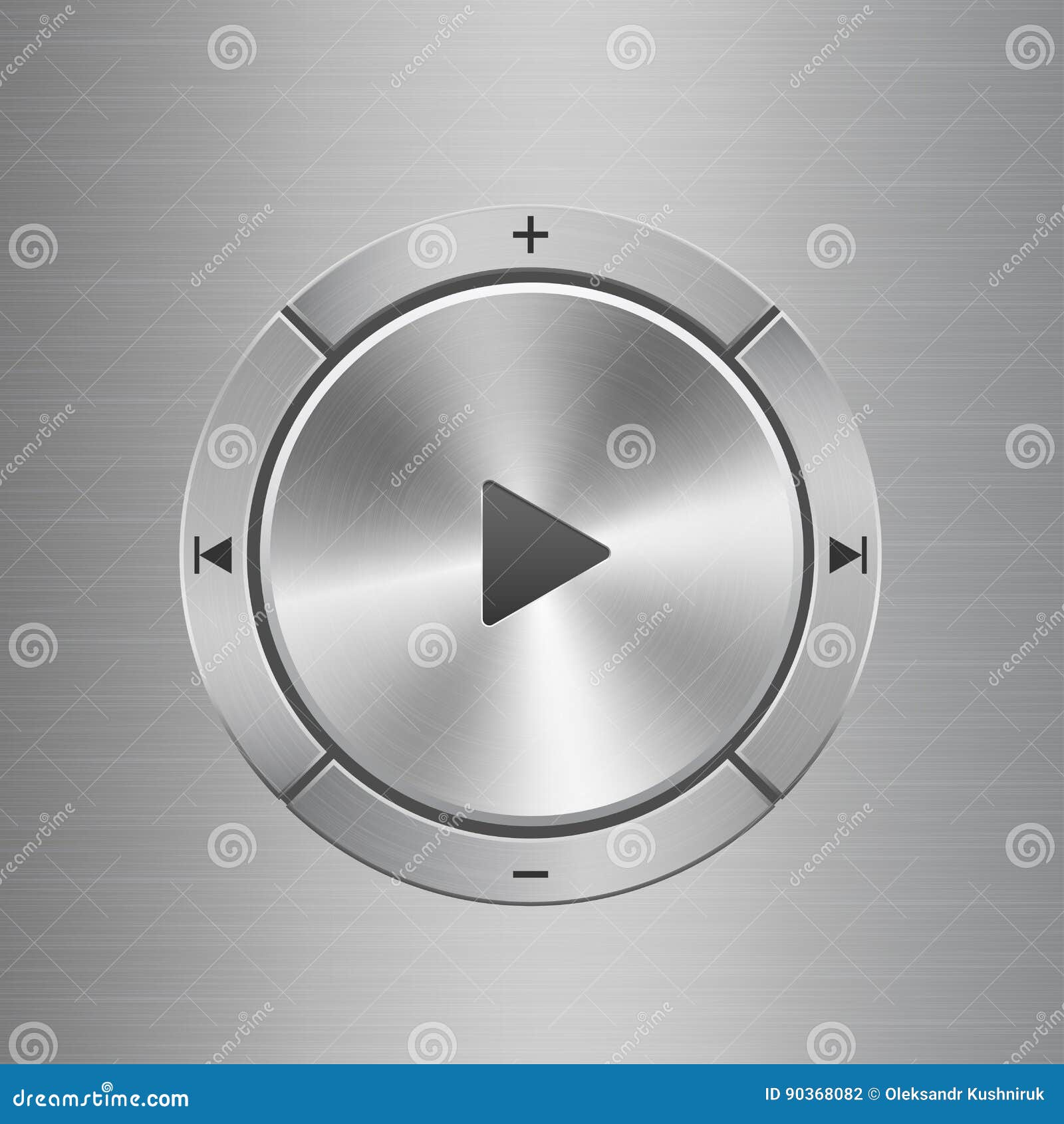 Audio Control Panel with Buttons Around Main Play Button Stock Vector ...
