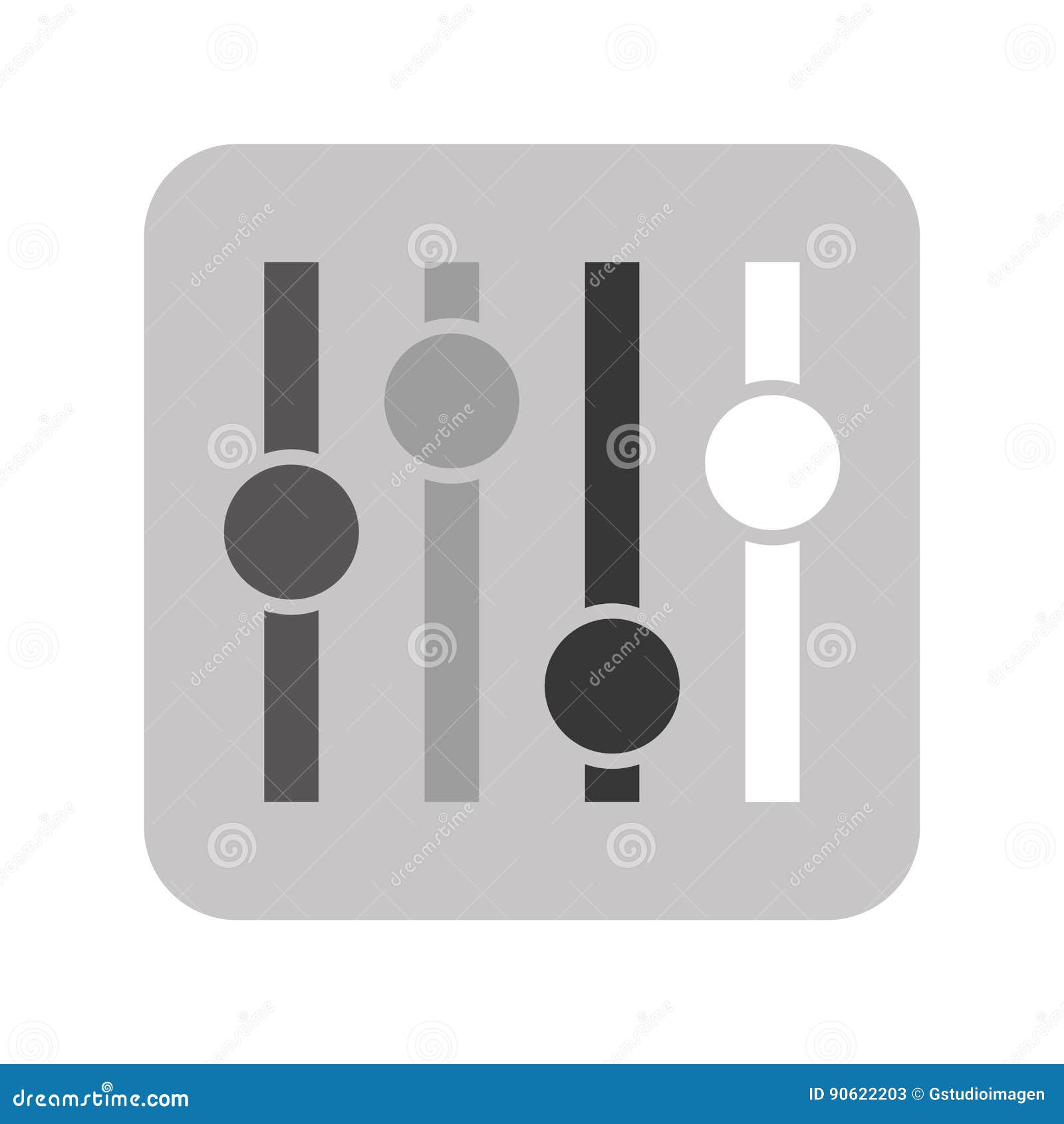 Audio control panel icon stock vector. Illustration of dial - 90622203