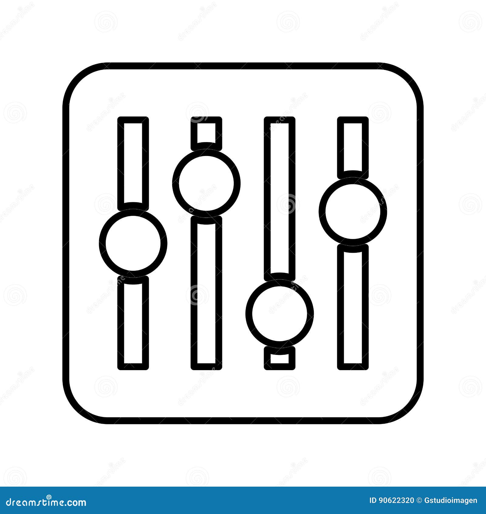 Audio control panel icon stock vector. Illustration of icon - 90622320