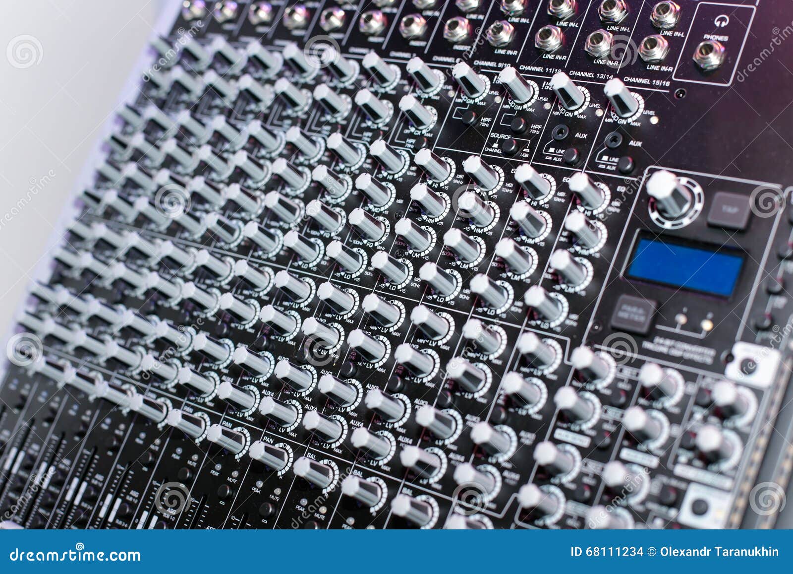 Audio controller panel stock photo. Image of mixer, background - 68111234