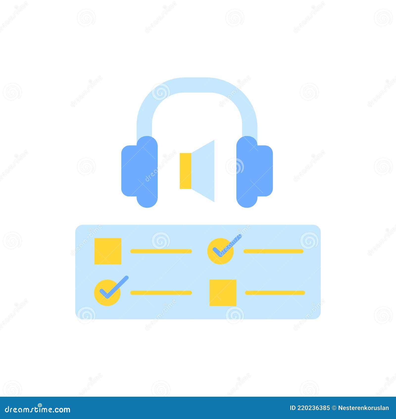 Audio Course Vector Flat Color Icon Stock Vector - Illustration of flat ...