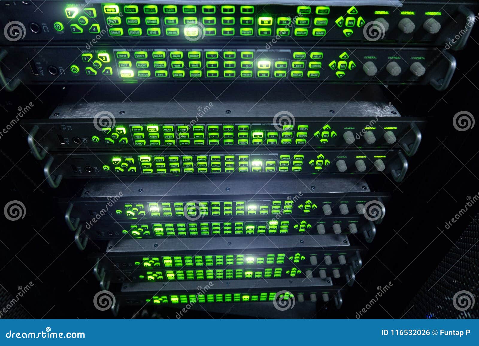 Audio Data Center Oscilloscope. Stock Photo - Image of sound, computer ...