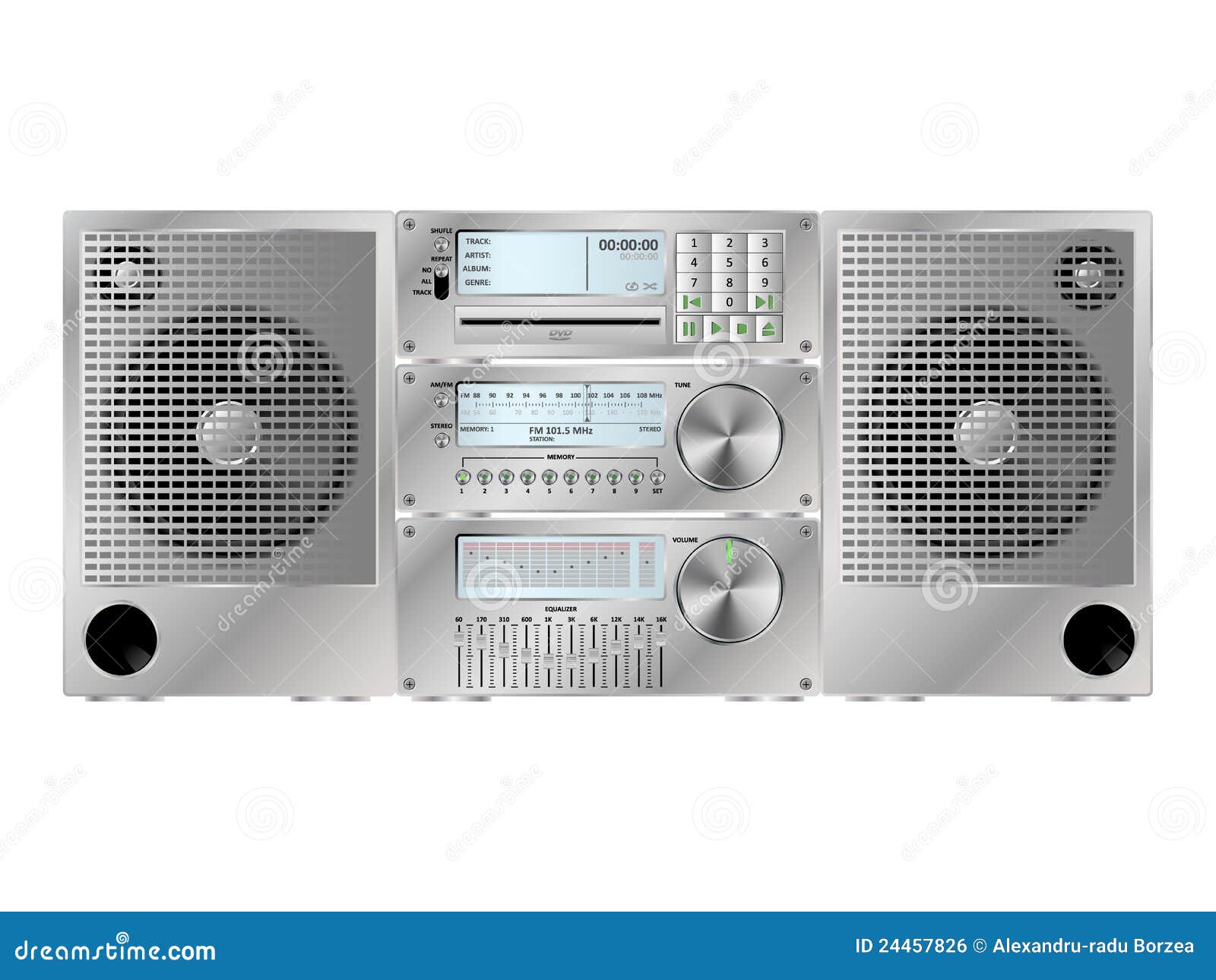 Audio deck stock vector. Illustration of player, label - 24457826