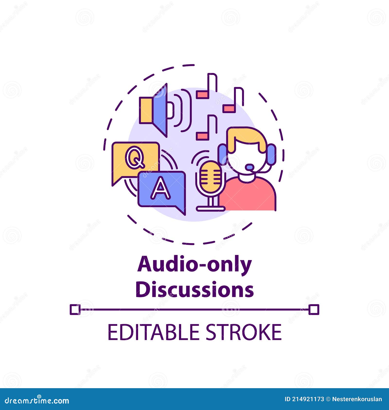 Audio-only Discussions Concept Icon Stock Vector - Illustration of ...