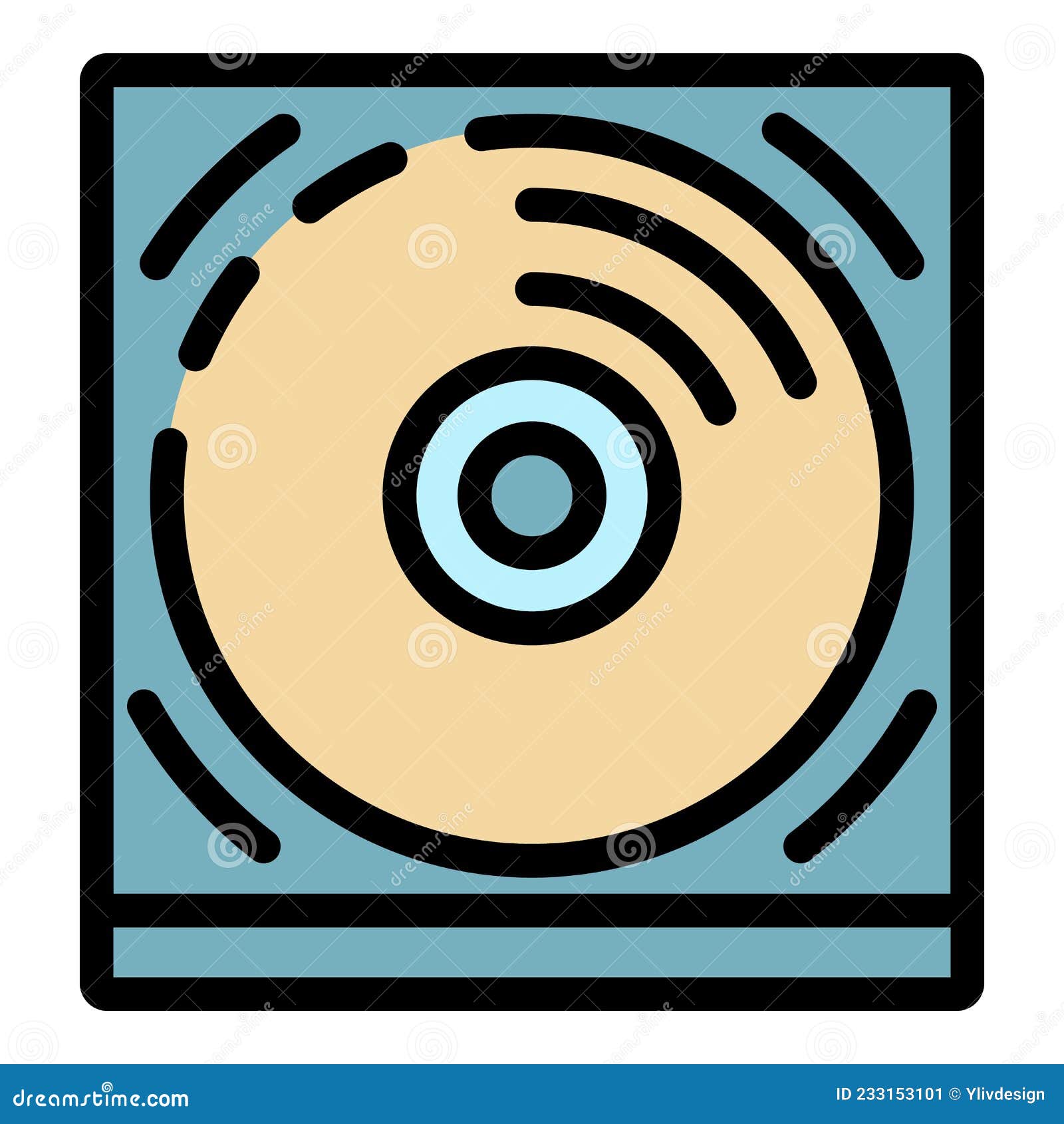 Audio Disk Icon Color Outline Vector Stock Vector - Illustration of ...