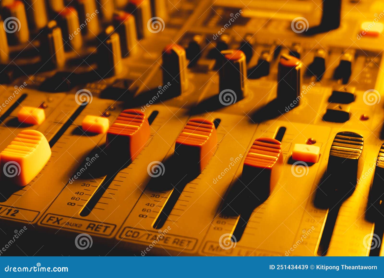 Audio DJ Sound Mixer Control Panel Remote for Music Stock Image - Image ...
