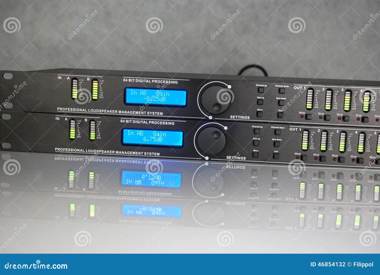 Audio DSP Front Panel during Work Stock Photo - Image of work, level ...