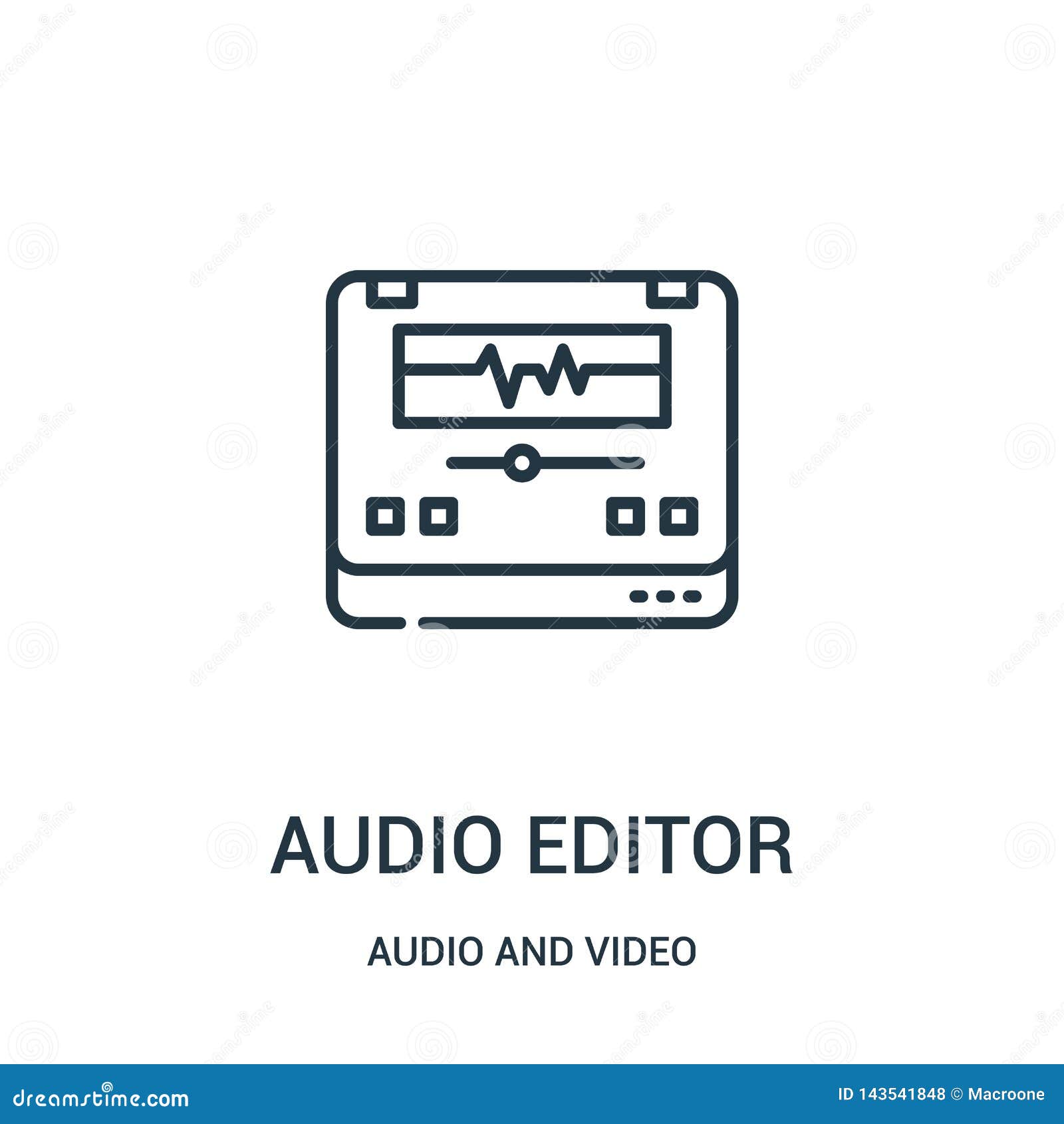 Audio Editor Icon Vector from Audio and Video Collection. Thin Line ...