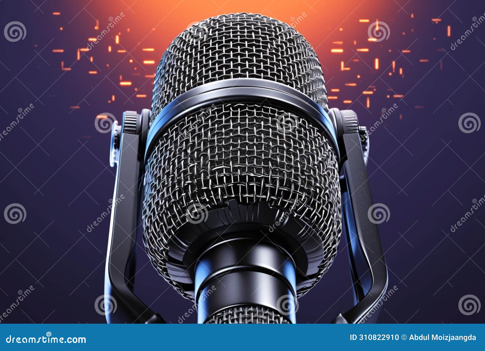 Audio Excellence Realistic 3D Illustration Of Silver Microphone Model ...