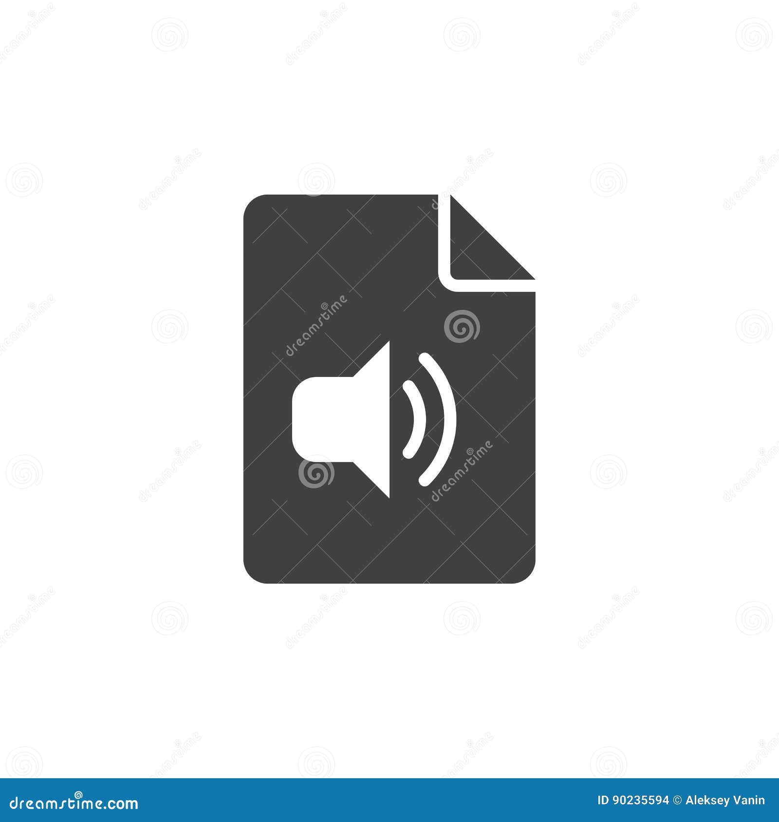 Audio File Icon , Solid Logo Illustration, Pictogram Isola Stock ...
