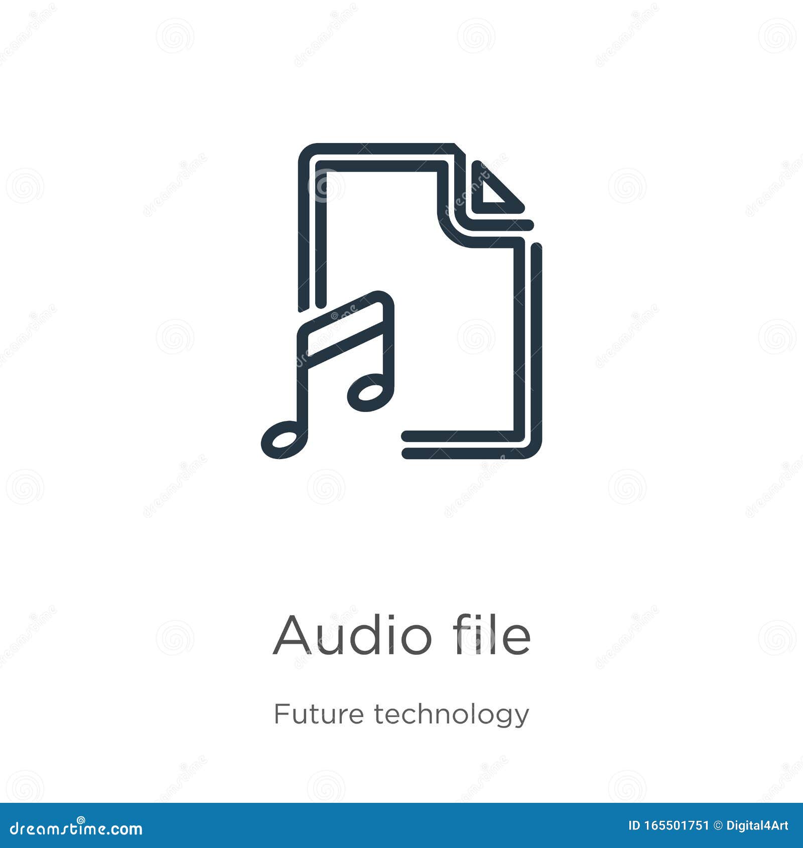 Audio File Icon. Thin Linear Audio File Outline Icon Isolated on White ...