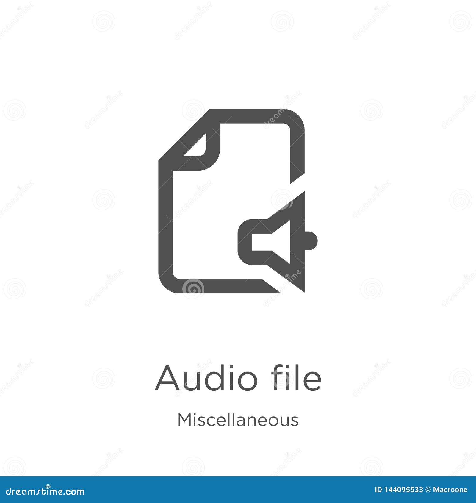 Audio File Icon Vector From Miscellaneous Collection Thin Line Audio File Outline Icon Vector