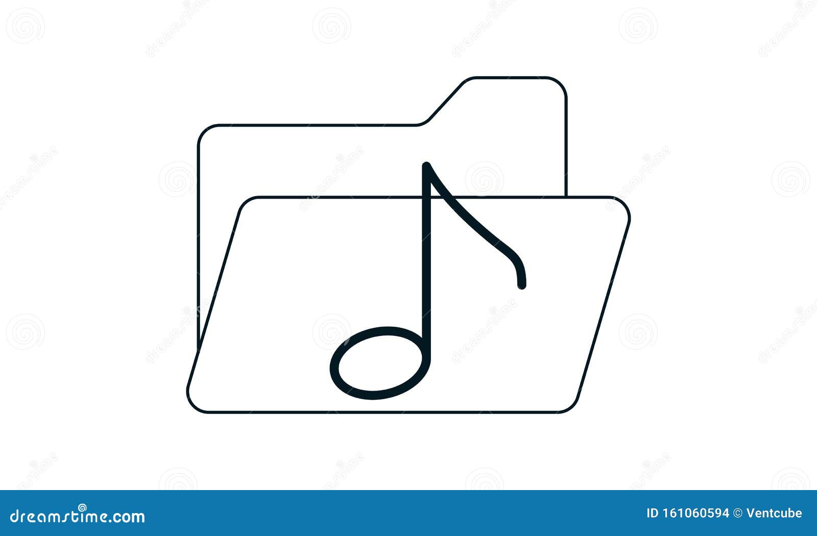 Isolated File Folder Icon with a Music Note. Stock Vector ...