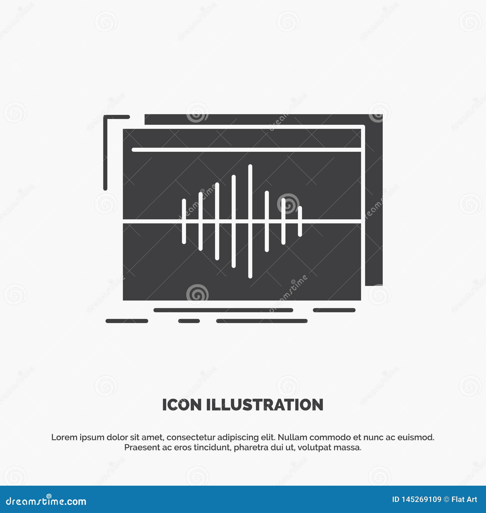 Audio, Frequency, Hertz, Sequence, Wave Icon. Glyph Vector Gray Symbol ...