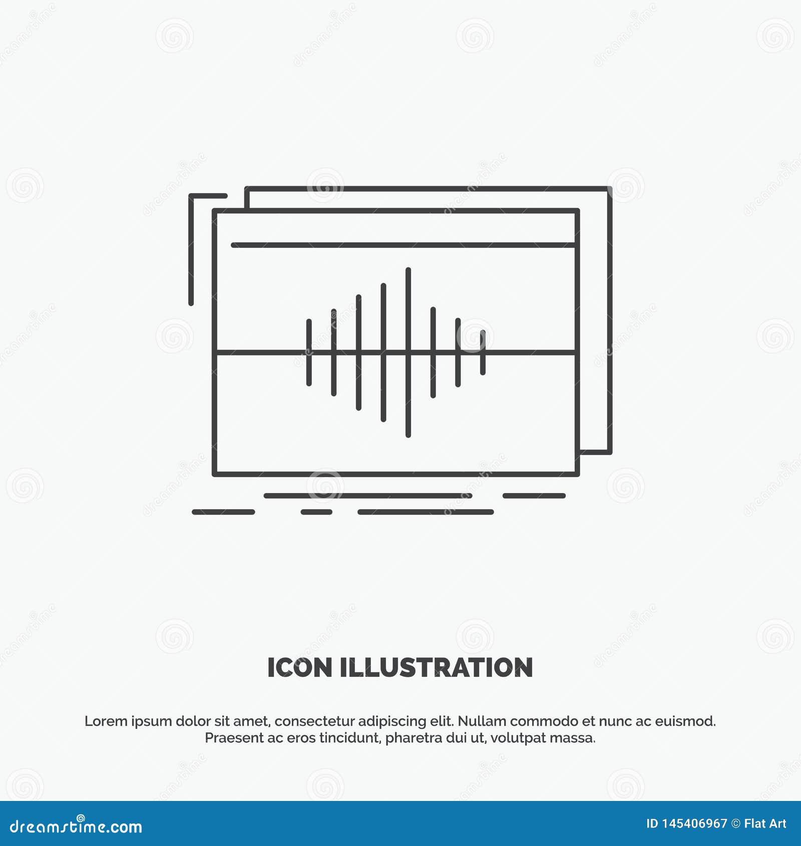 Audio, Frequency, Hertz, Sequence, Wave Icon. Line Vector Gray Symbol ...