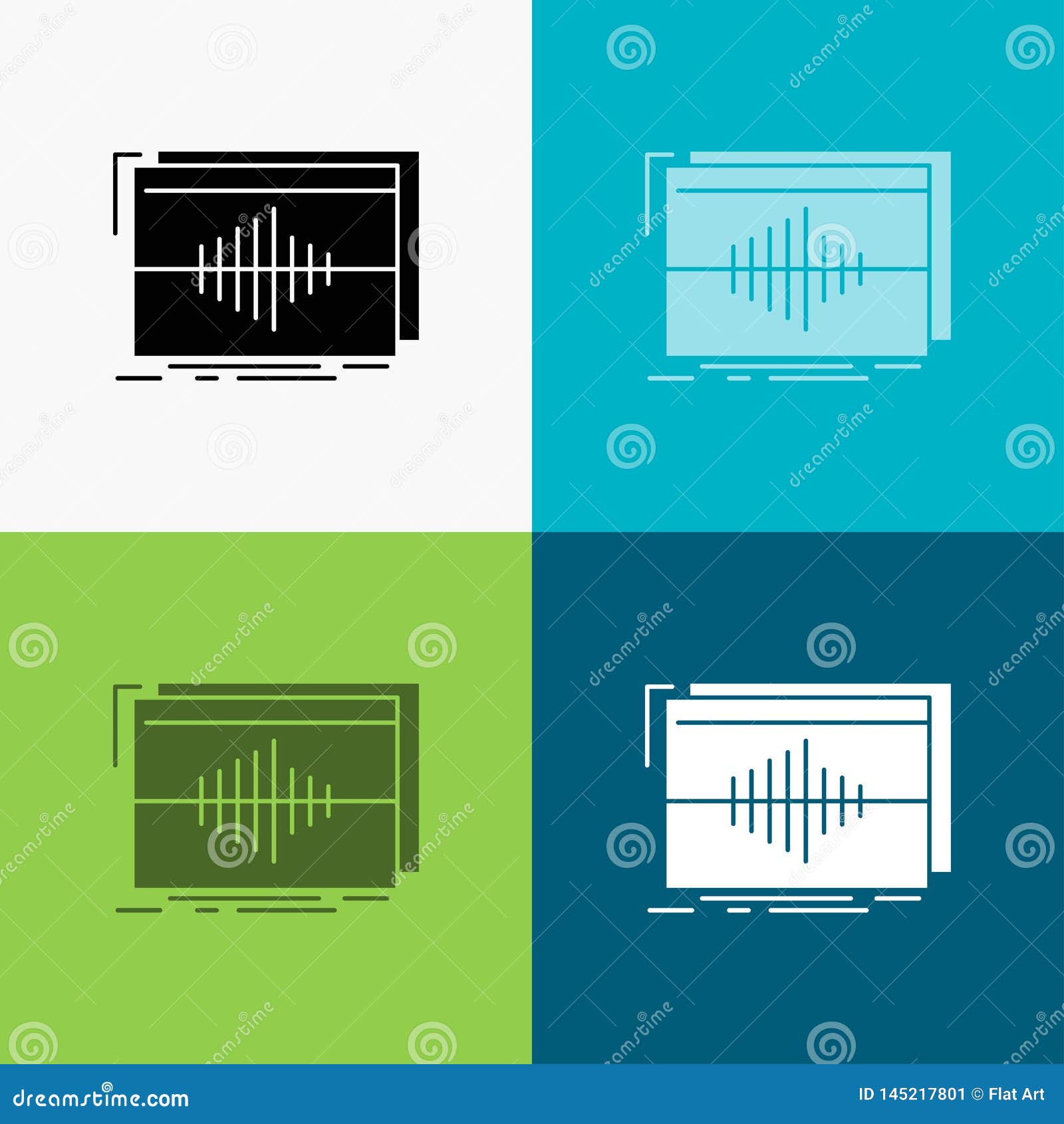 Audio, Frequency, Hertz, Sequence, Wave Icon Over Various Background ...