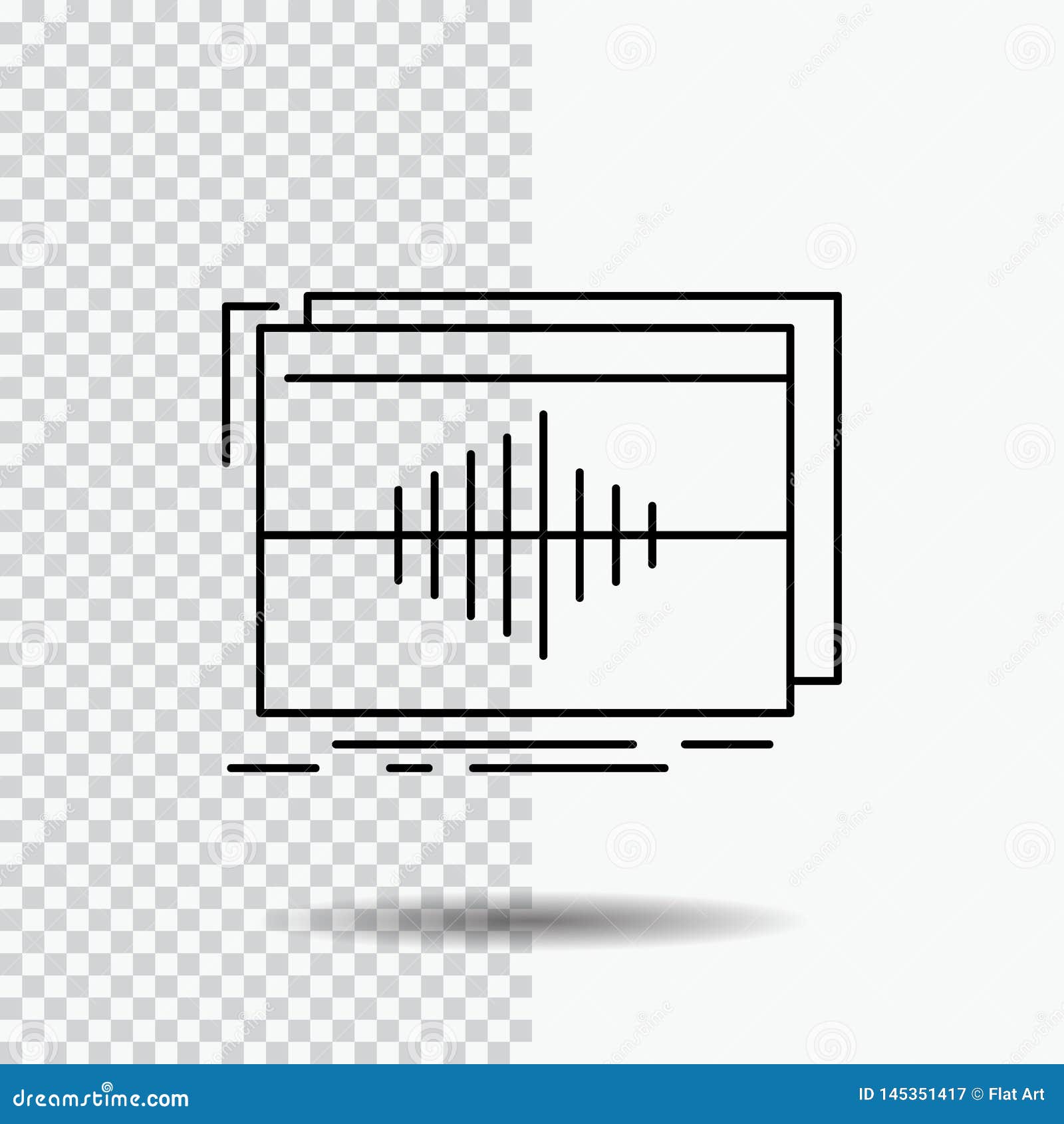 Audio, Frequency, Hertz, Sequence, Wave Line Icon on Transparent ...