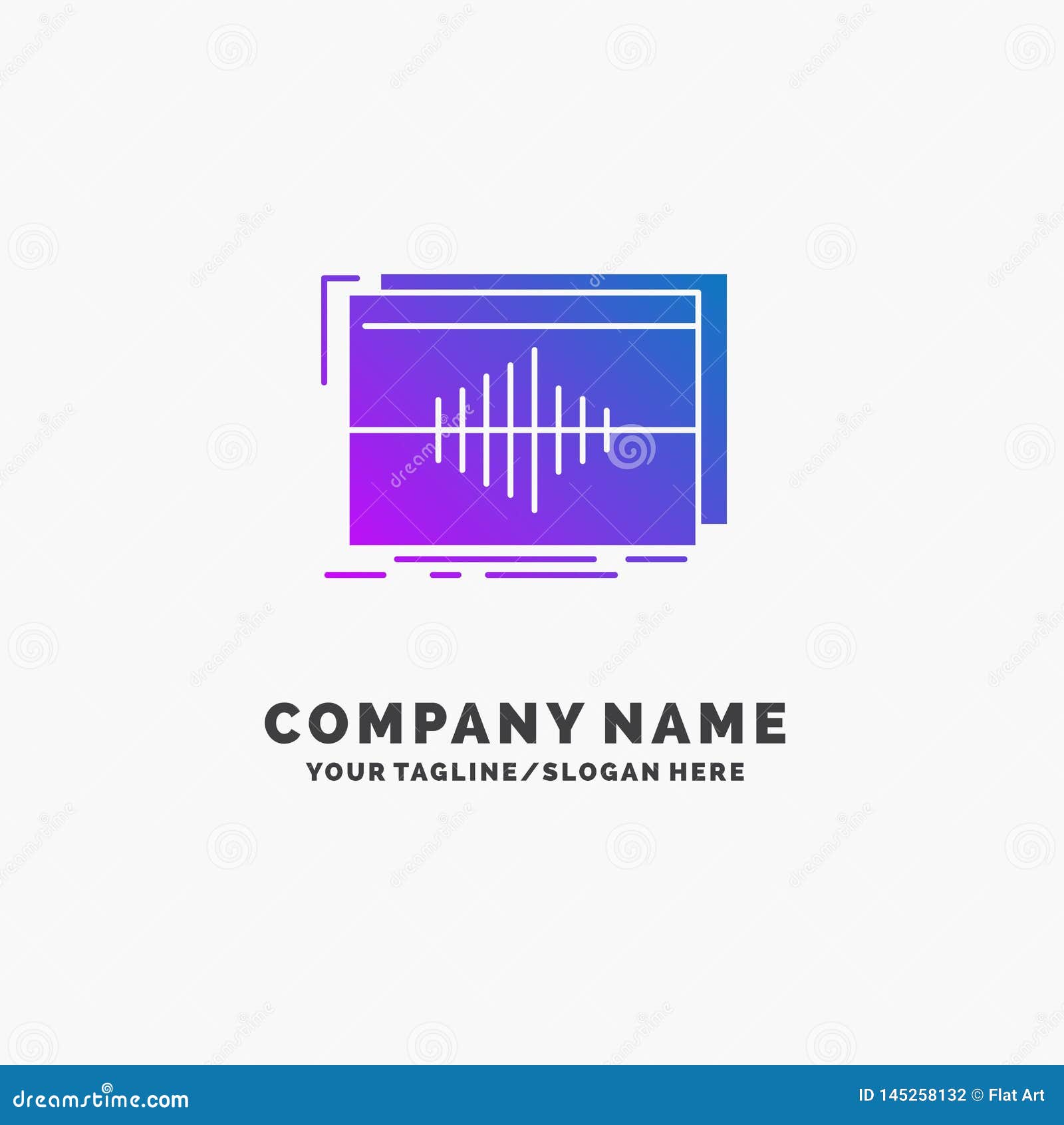 Audio, Frequency, Hertz, Sequence, Wave Purple Business Logo Template ...