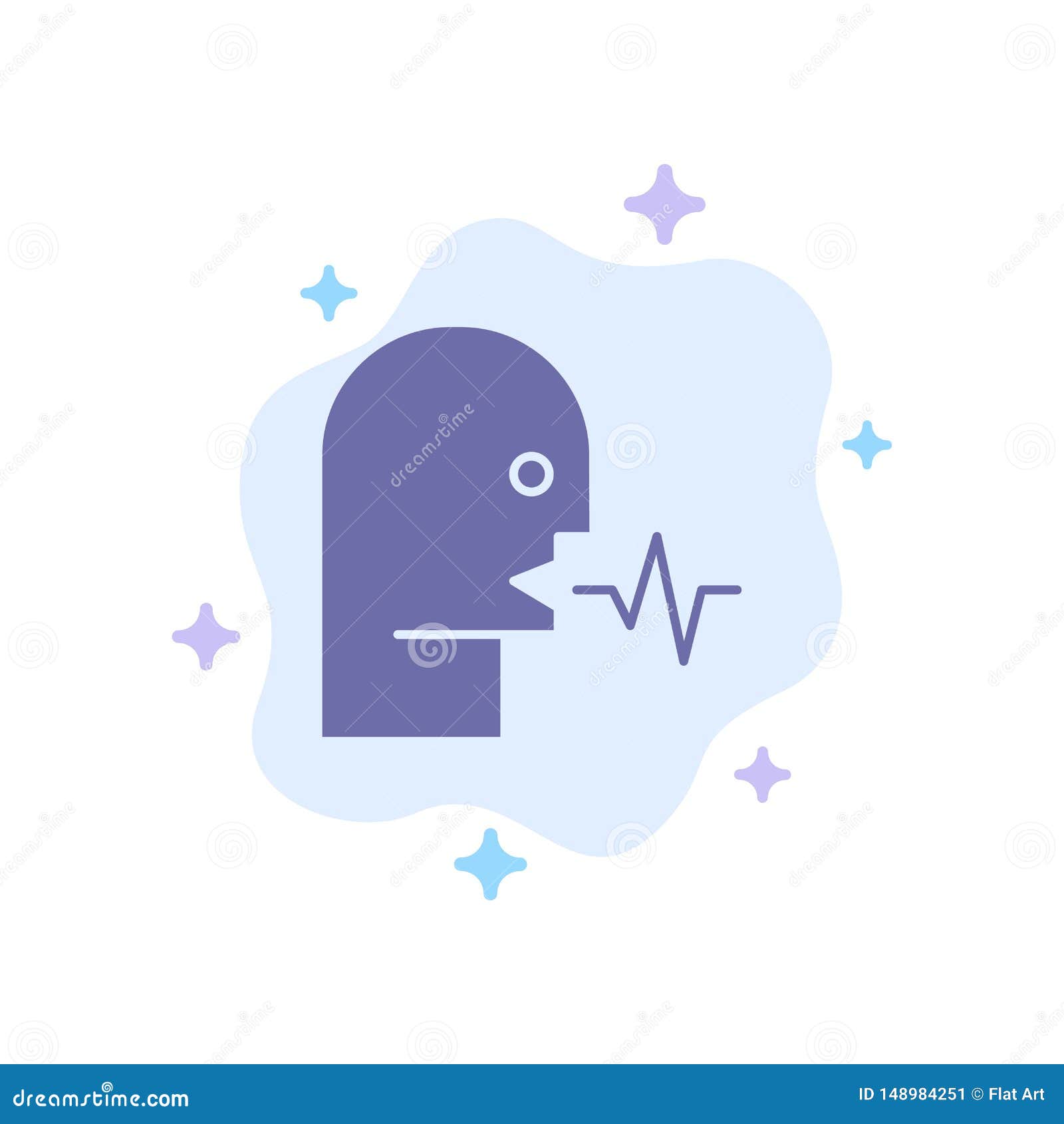 Audio, Human, Person, Speech, Talk Blue Icon on Abstract Cloud ...