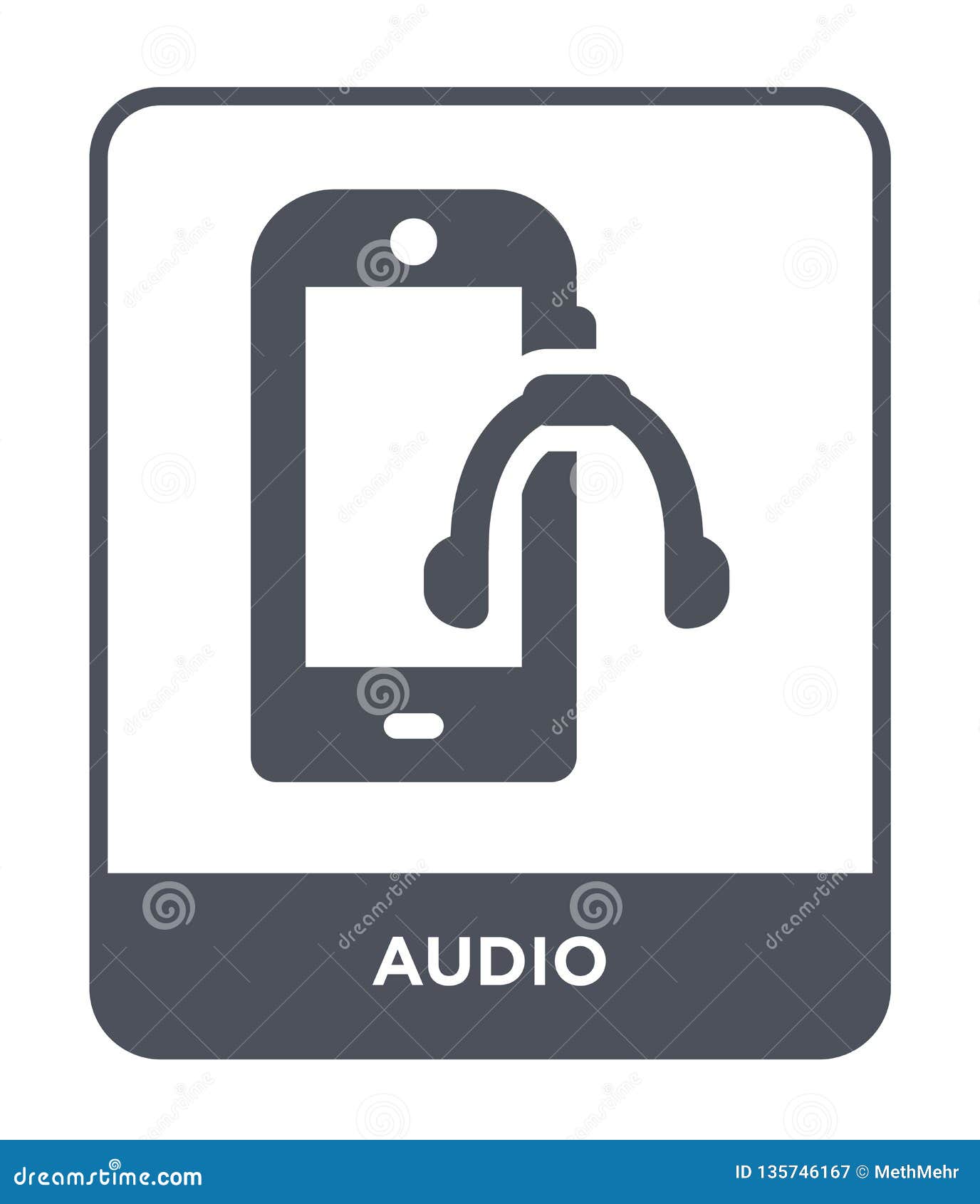 Audio Icon in Trendy Design Style. Audio Icon Isolated on White ...