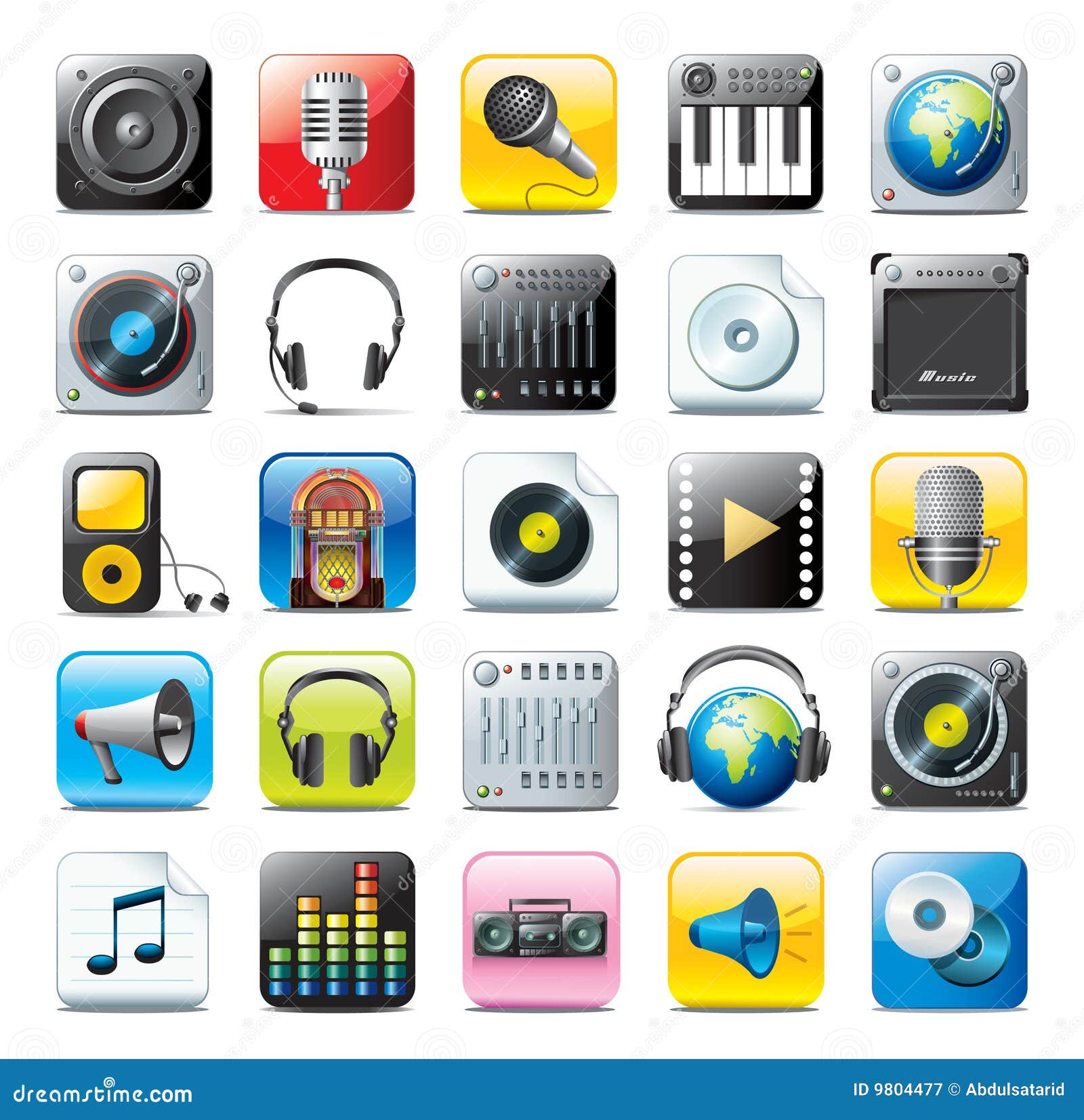 Audio icone illustrazione vettoriale. Illustrazione di tastiera - 9804477