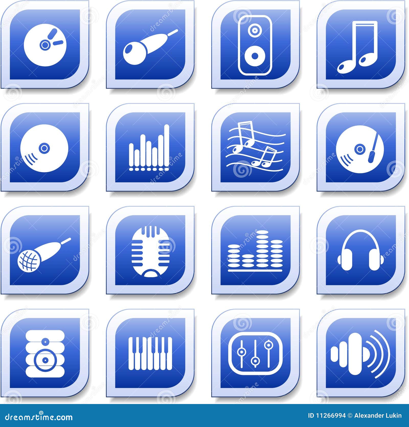 Audio icons stock vector. Illustration of equalizer, piano - 11266994