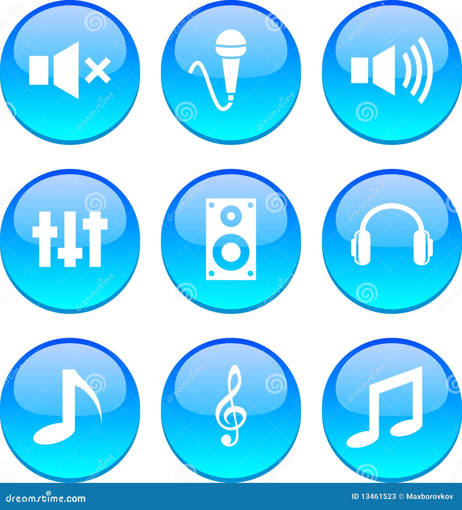 Audio icons. stock vector. Illustration of collection - 13461523