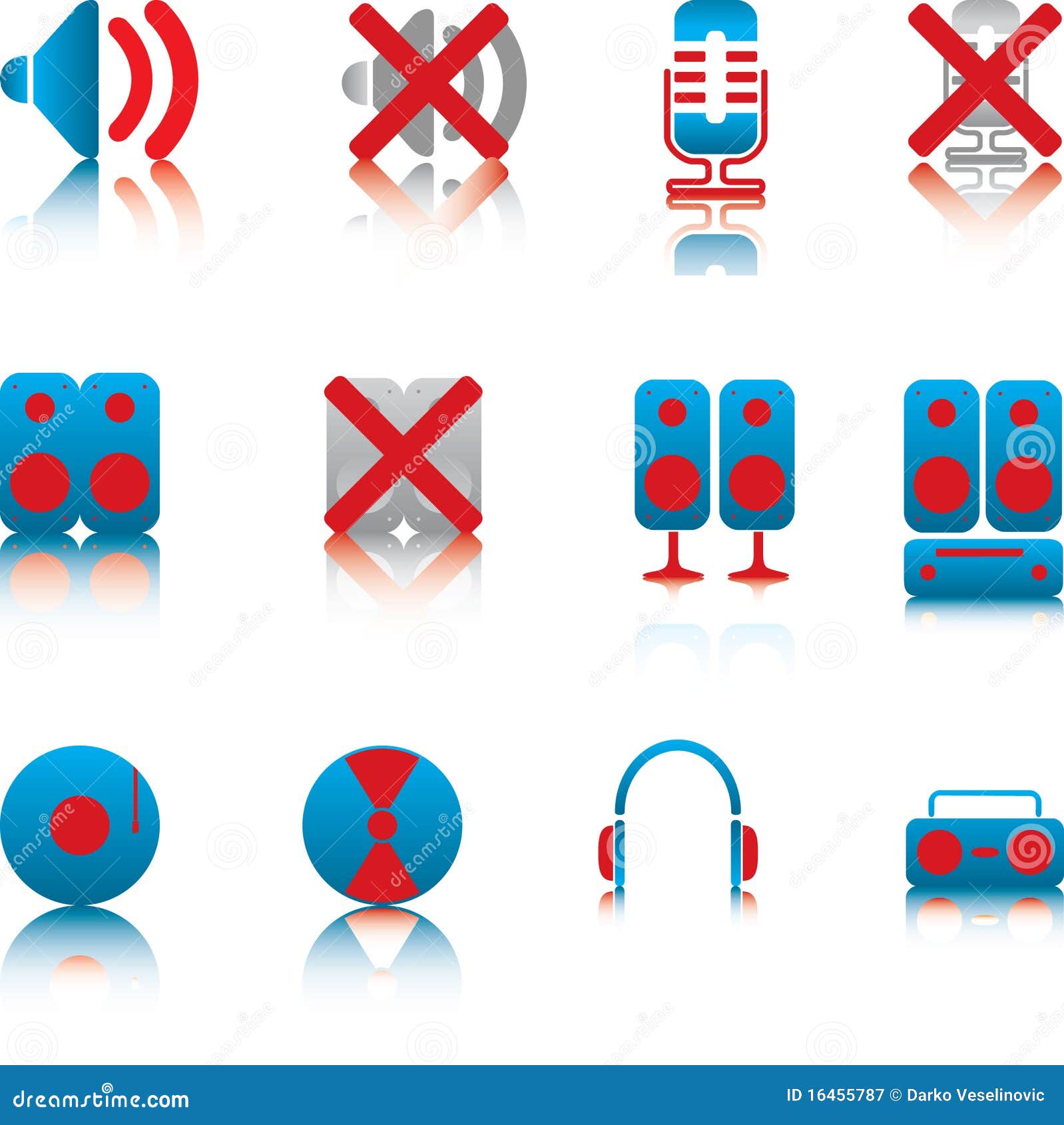 Audio icons stock vector. Illustration of music, volume - 16455787