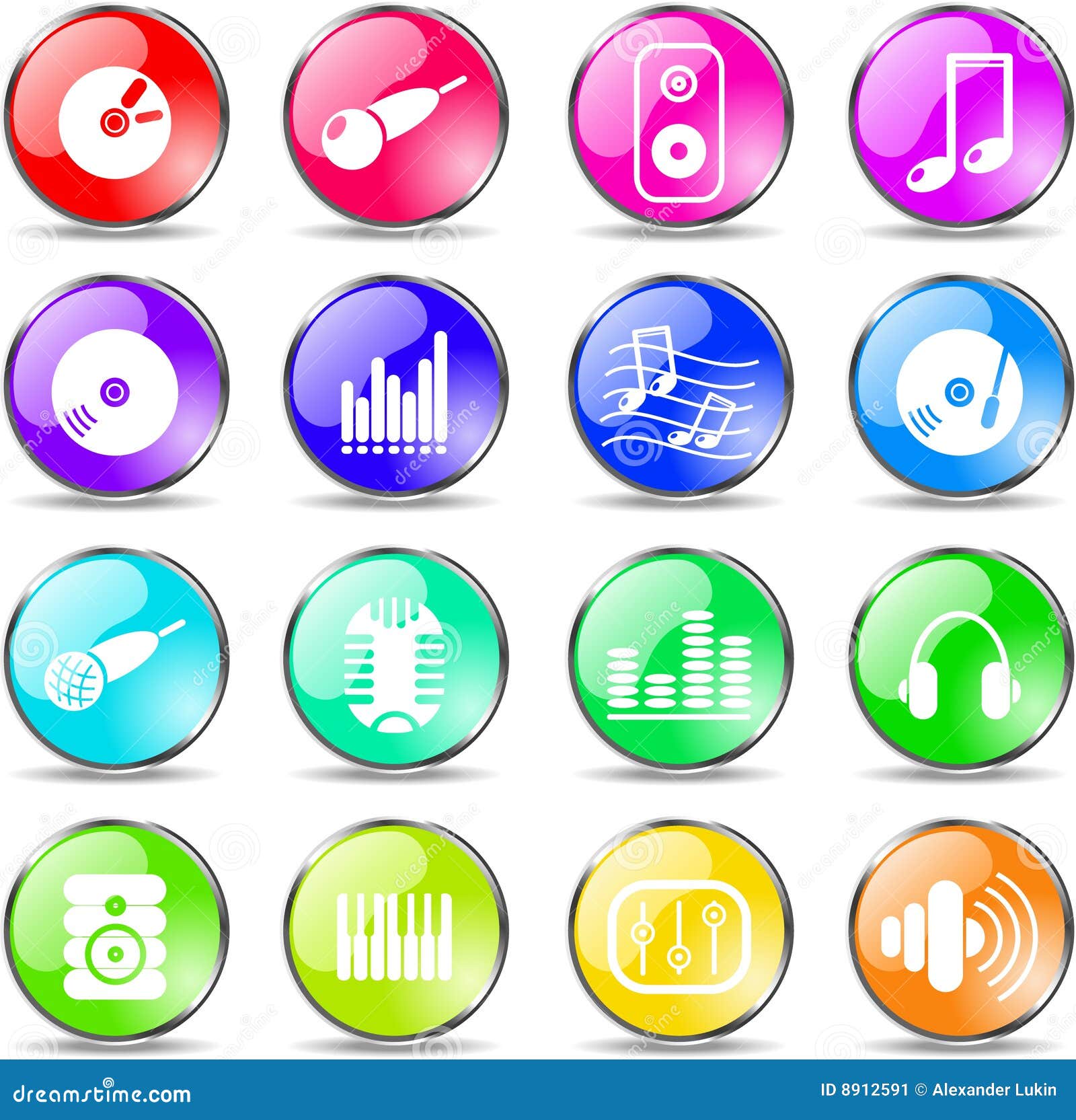 Audio icons stock vector. Illustration of graphic, record - 8912591
