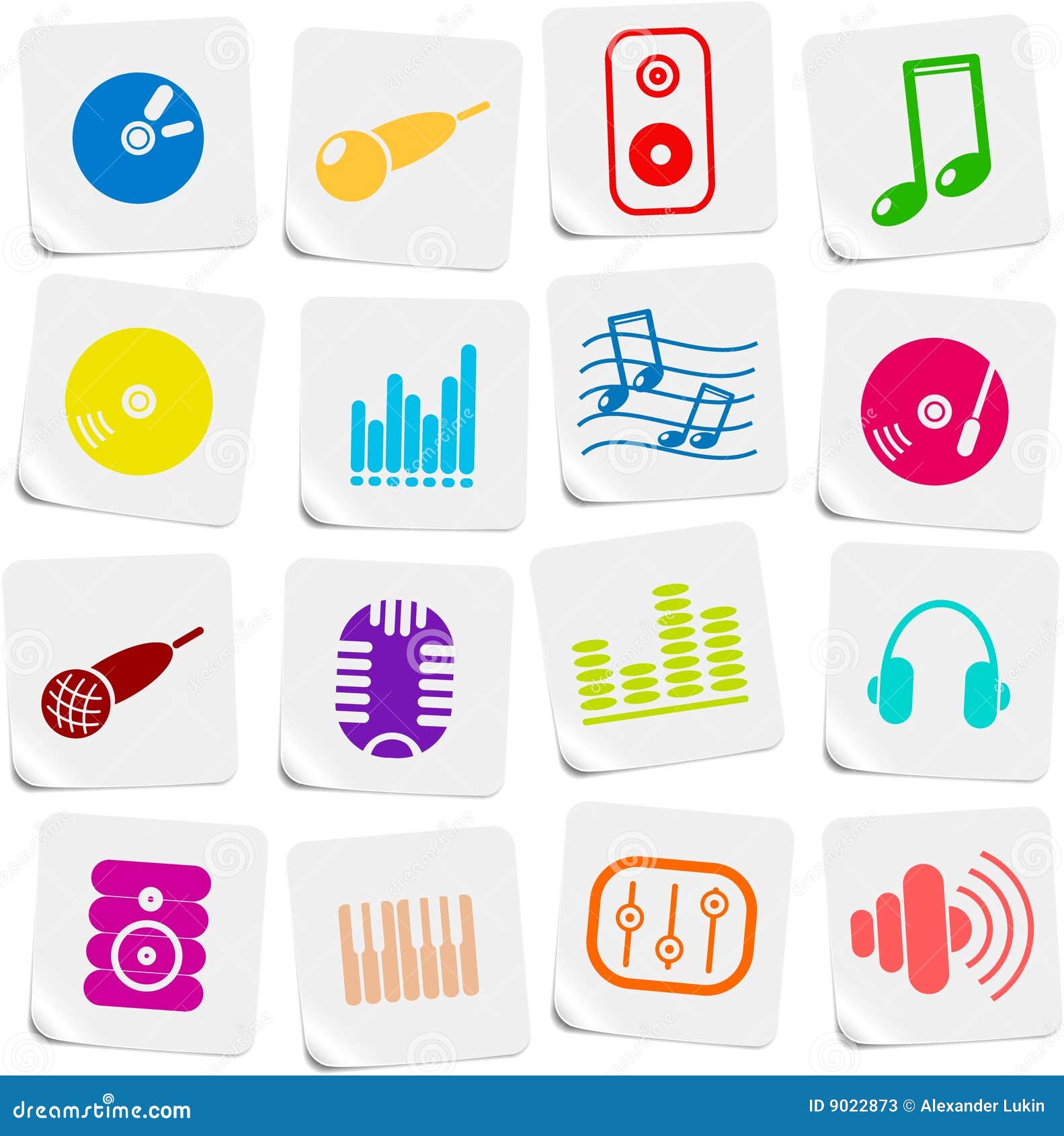 Audio icons stock vector. Illustration of equalizer, graphic - 9022873