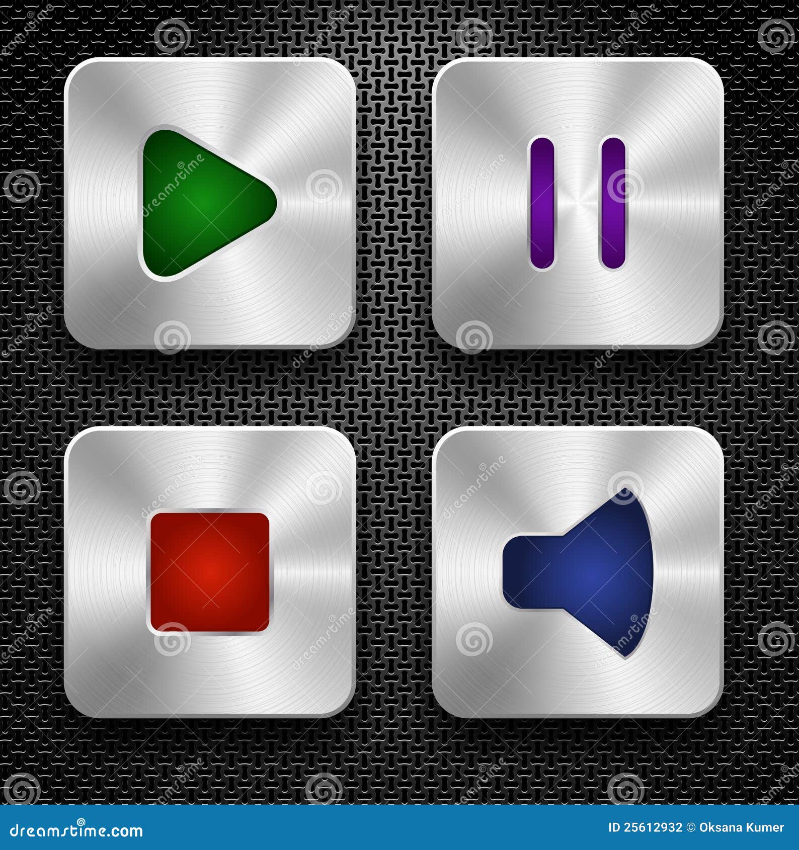 Audio icons set stock vector. Illustration of control - 25612932