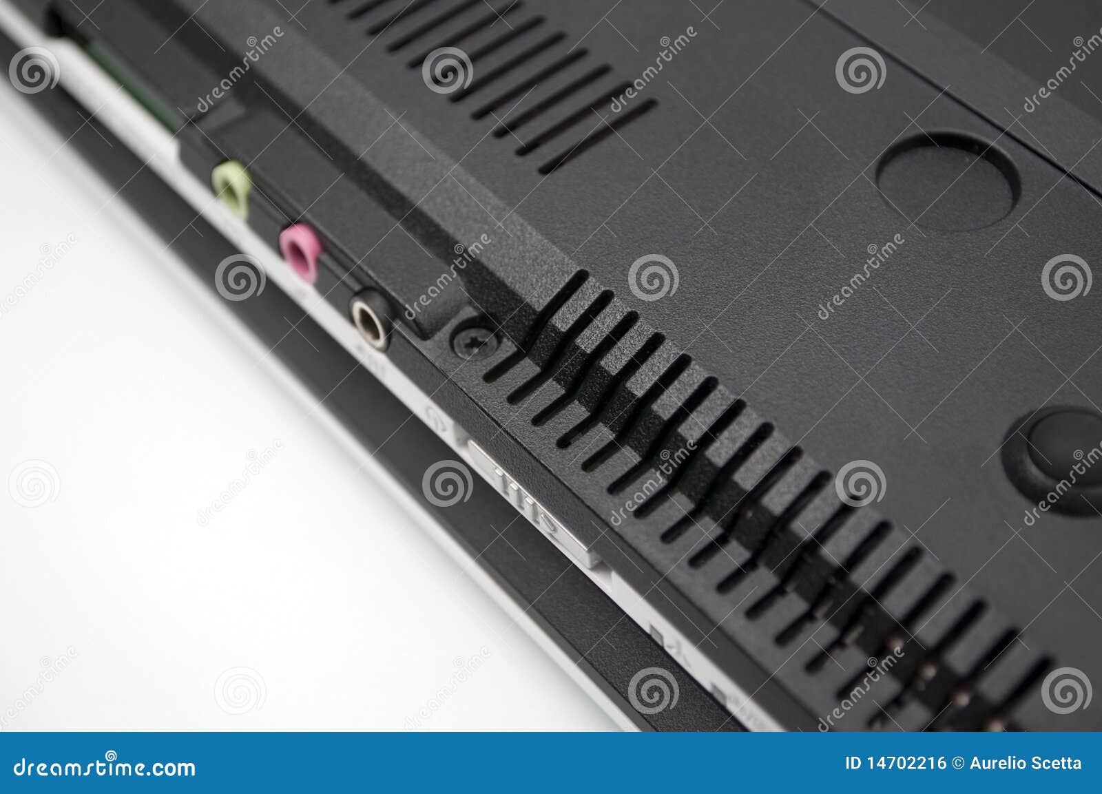 Audio input for laptop stock photo. Image of communication - 14702216
