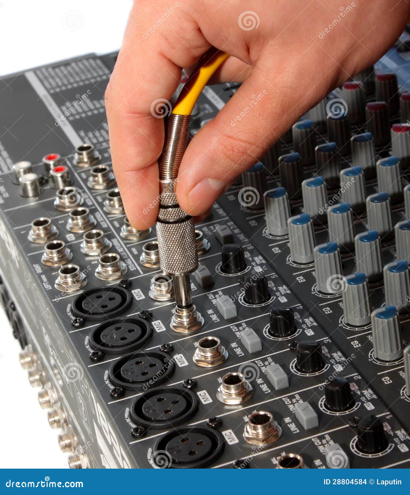 Audio jack and hand stock photo. Image of level, channel - 28804584