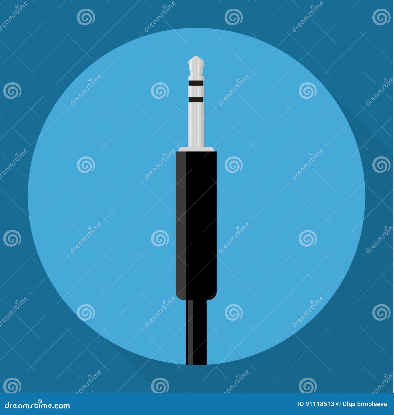 Audio jack icon stock vector. Illustration of audio, fiber - 91118513