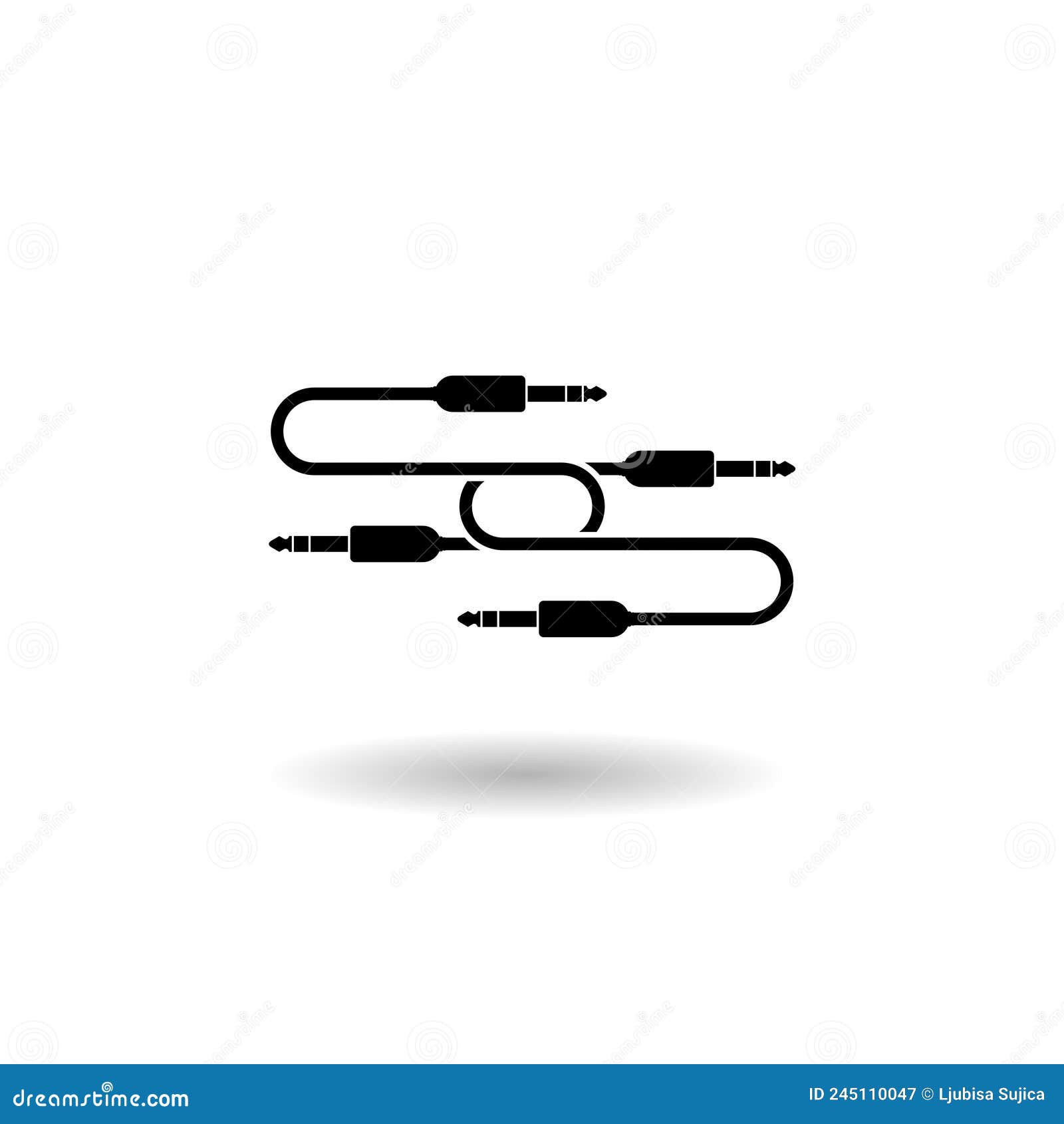 Audio Jack Icon with Shadow Stock Vector - Illustration of electric ...