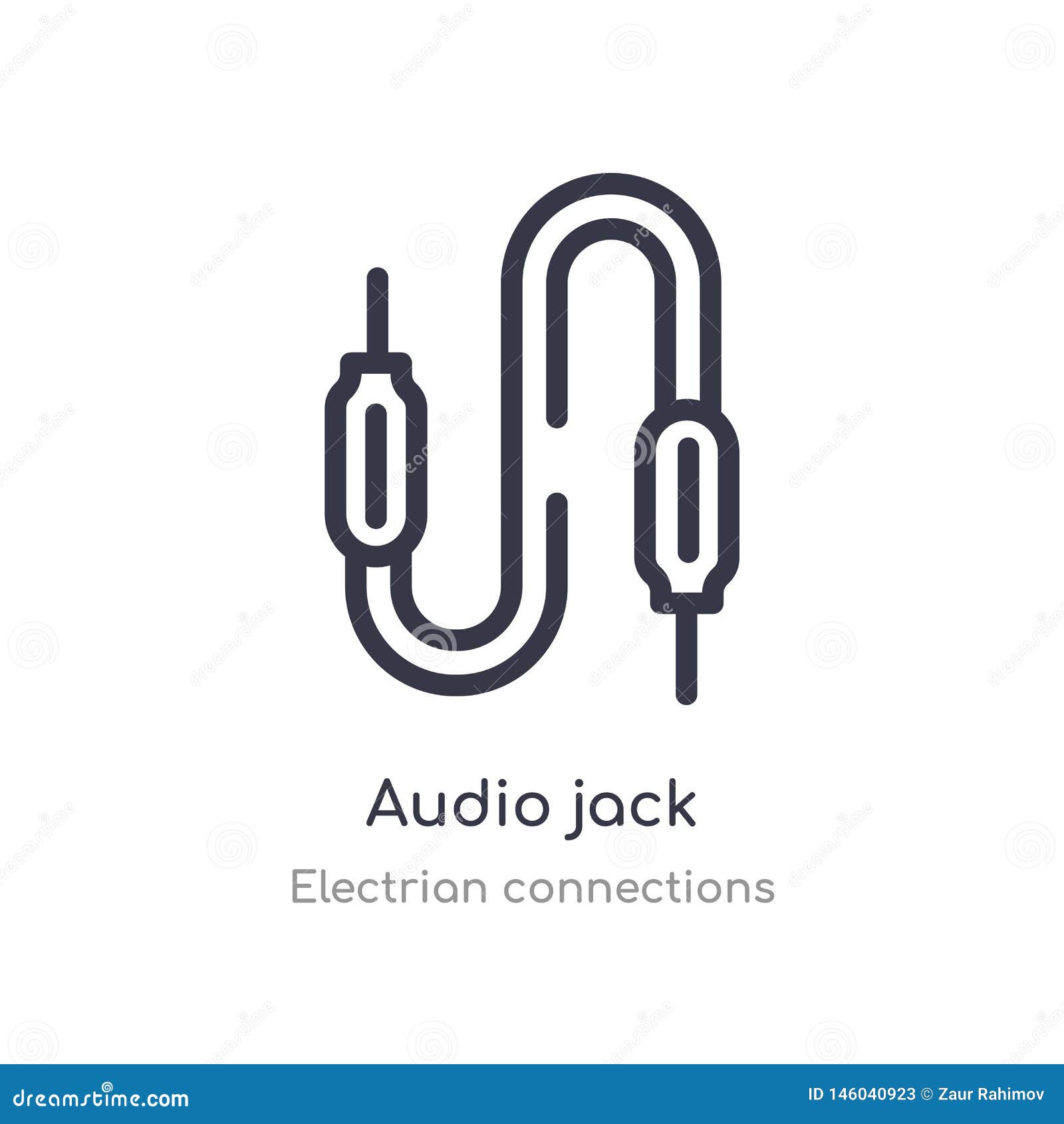 Audio Jack Outline Icon. Isolated Line Vector Illustration from ...