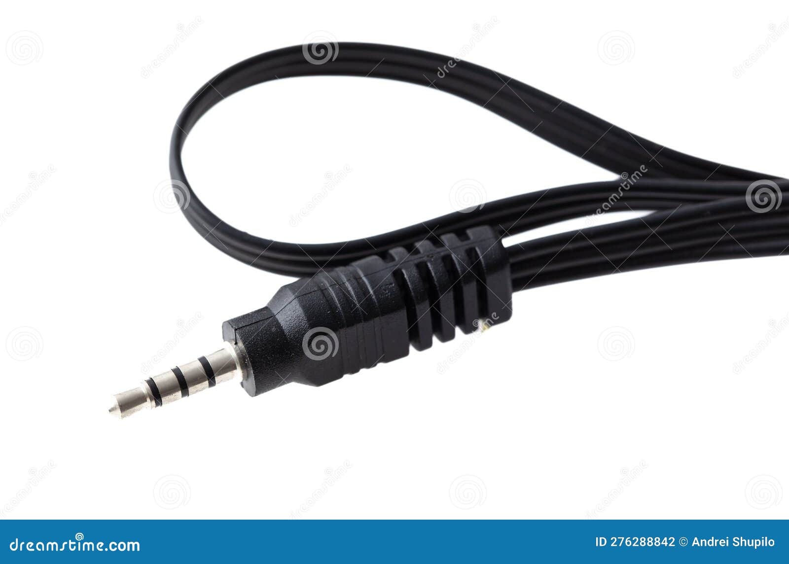 Audio Jack on Wire Isolated on White Background Stock Photo - Image of ...