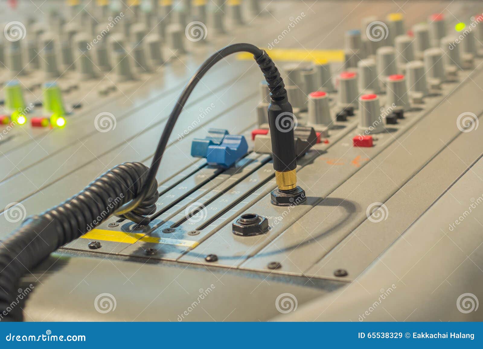 Audio Jack and Wires Connected Audio Mixing Stock Image - Image of ...