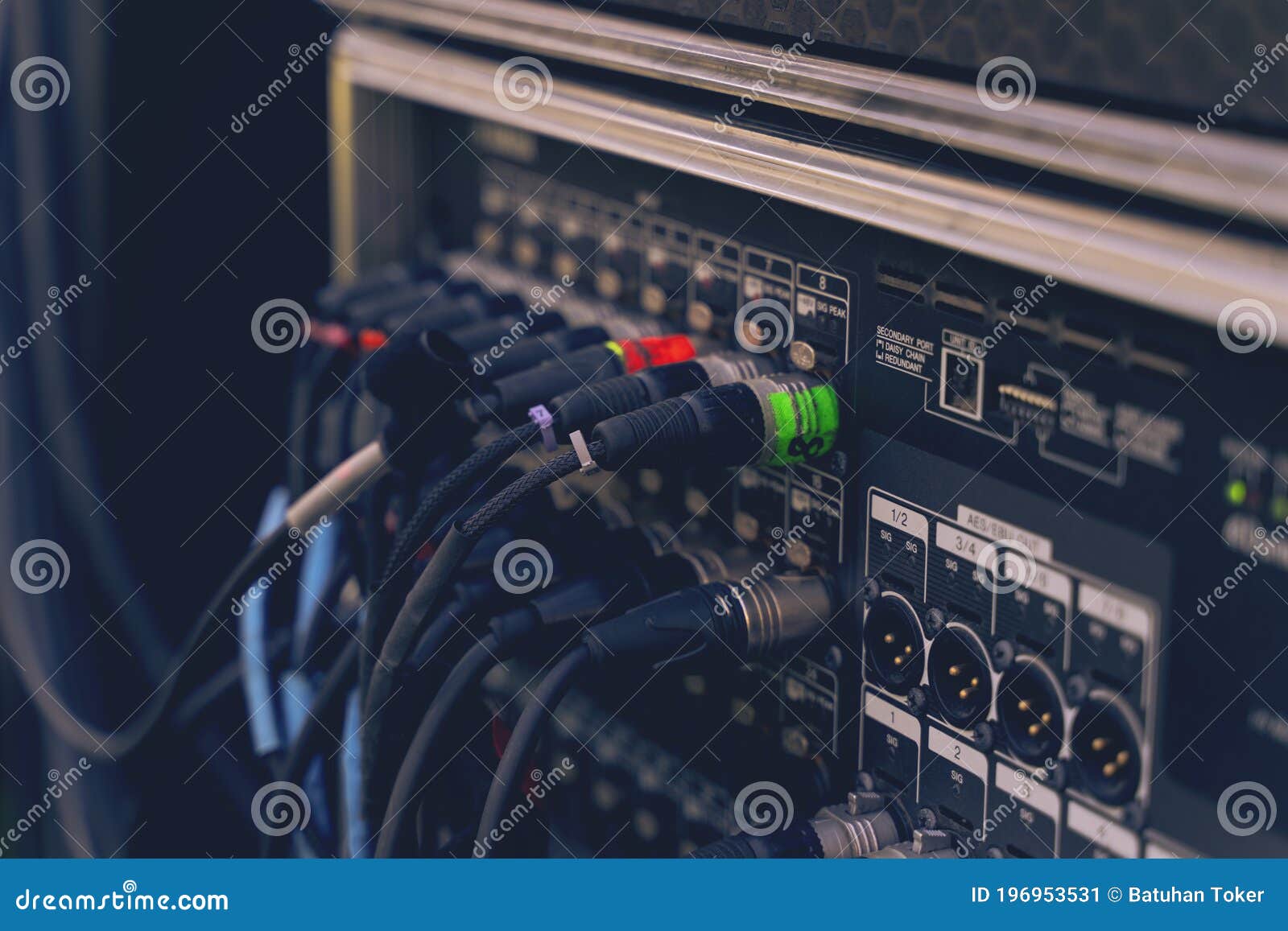 Audio Jacks Cable Plugged into Mixer Console Stock Image - Image of ...