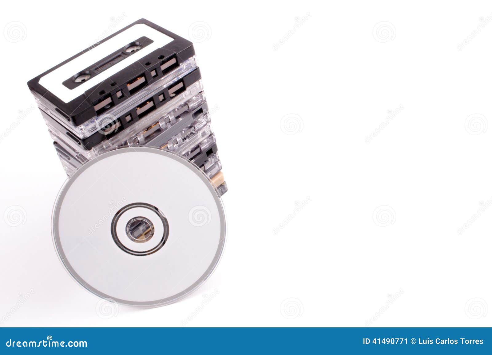 Audio K7 to white CD stock image. Image of compact, white - 41490771