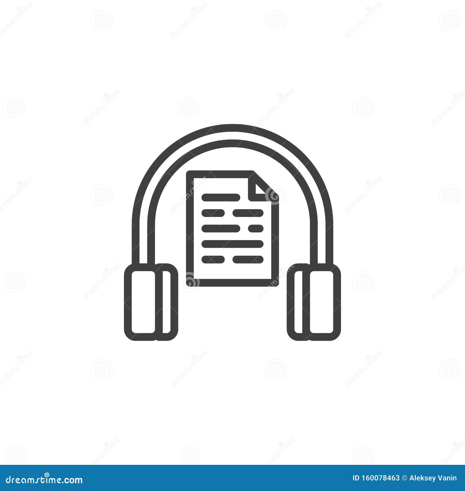 Audio lesson line icon stock vector. Illustration of internet - 160078463