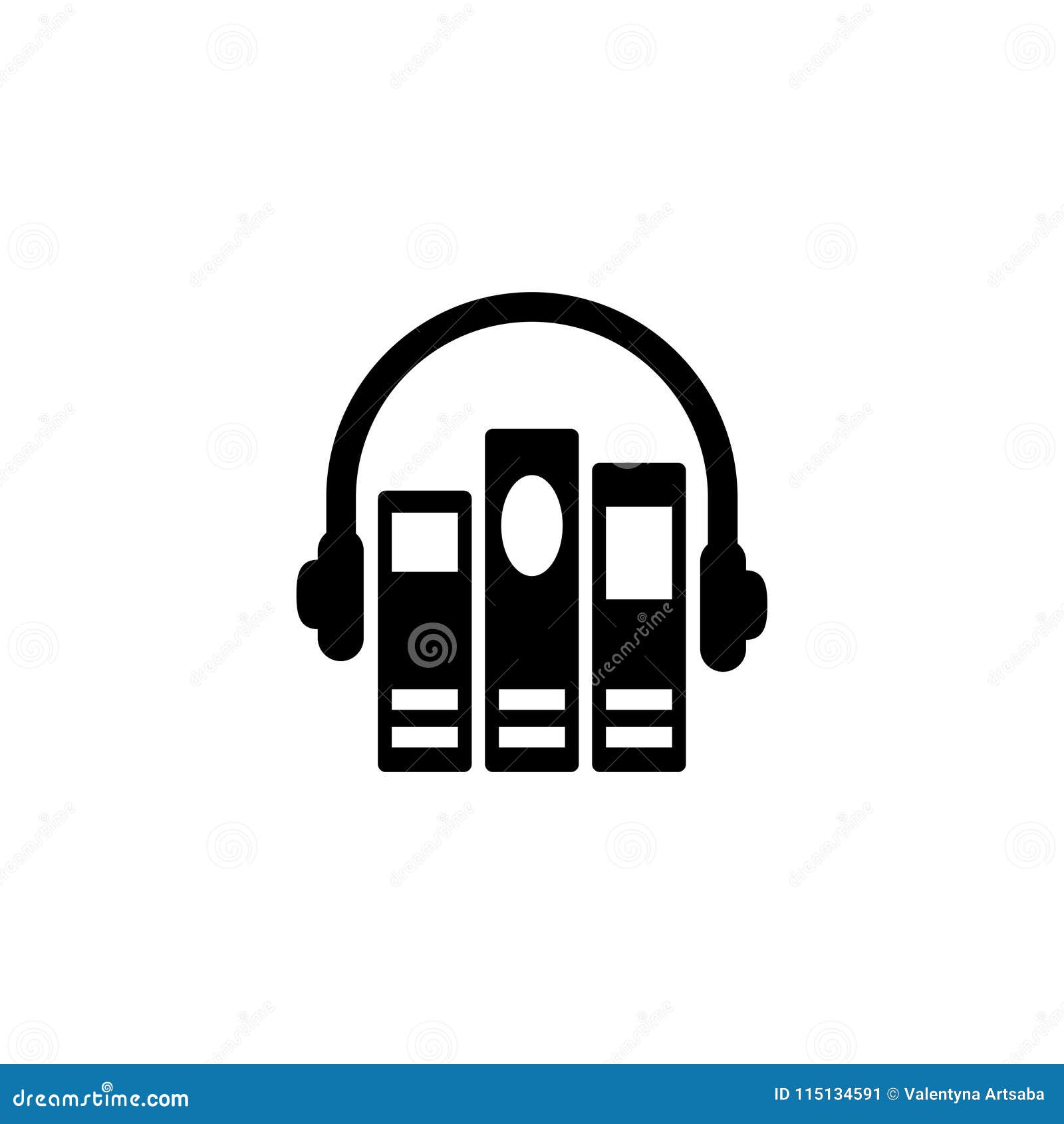 Audio Library Flat Vector Icon Stock Vector - Illustration of guide ...