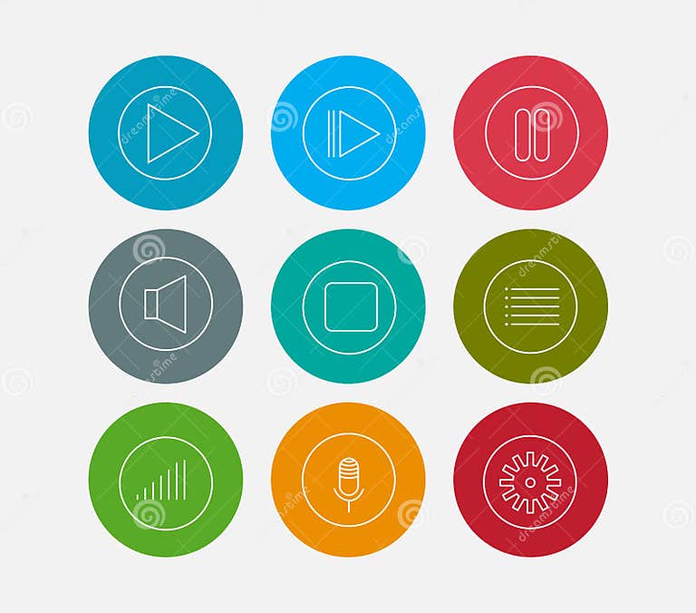 Audio line icons set stock vector. Illustration of electric - 54783845