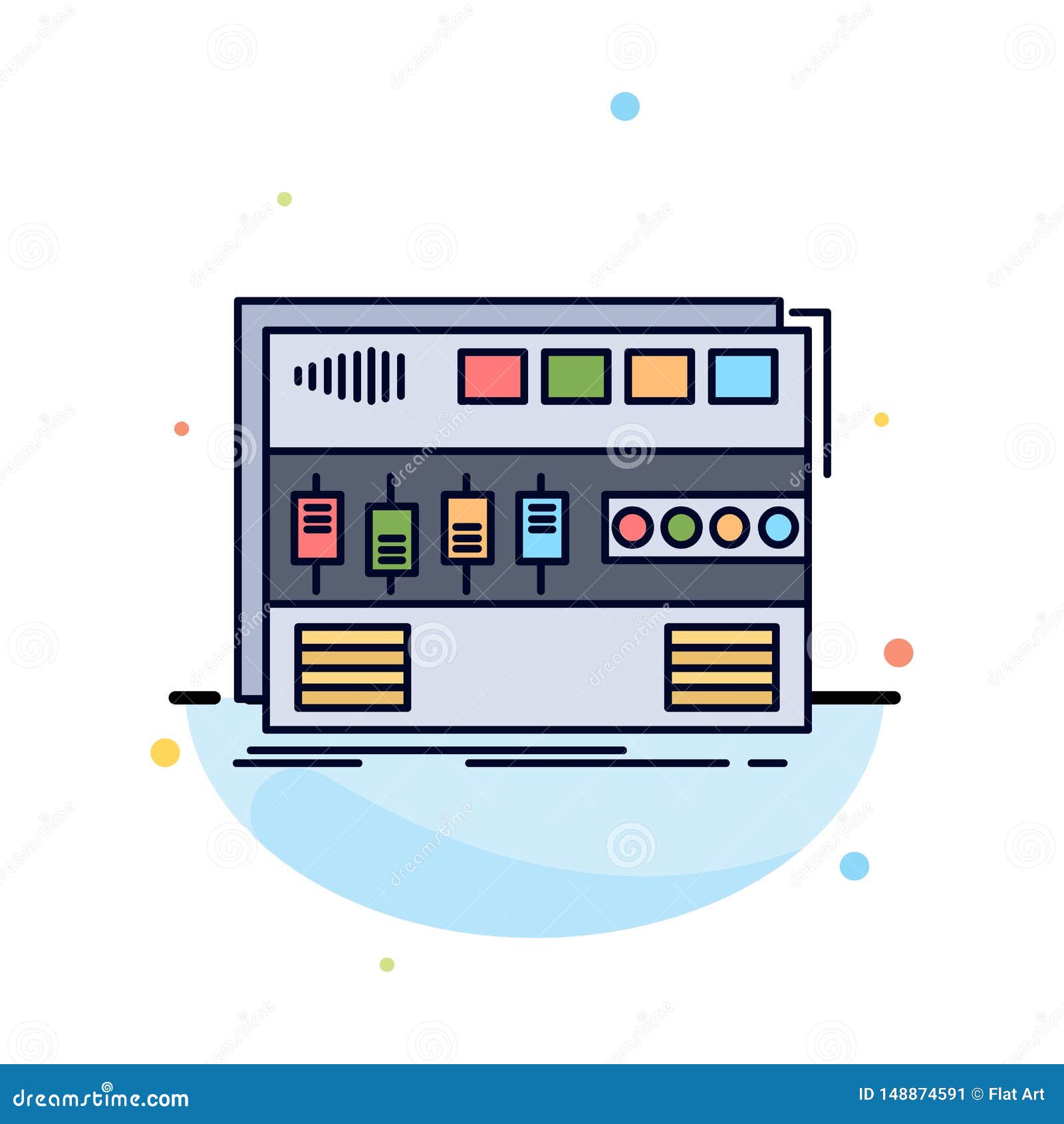 Audio, Mastering, Module, Rackmount, Sound Flat Color Icon Vector Stock ...