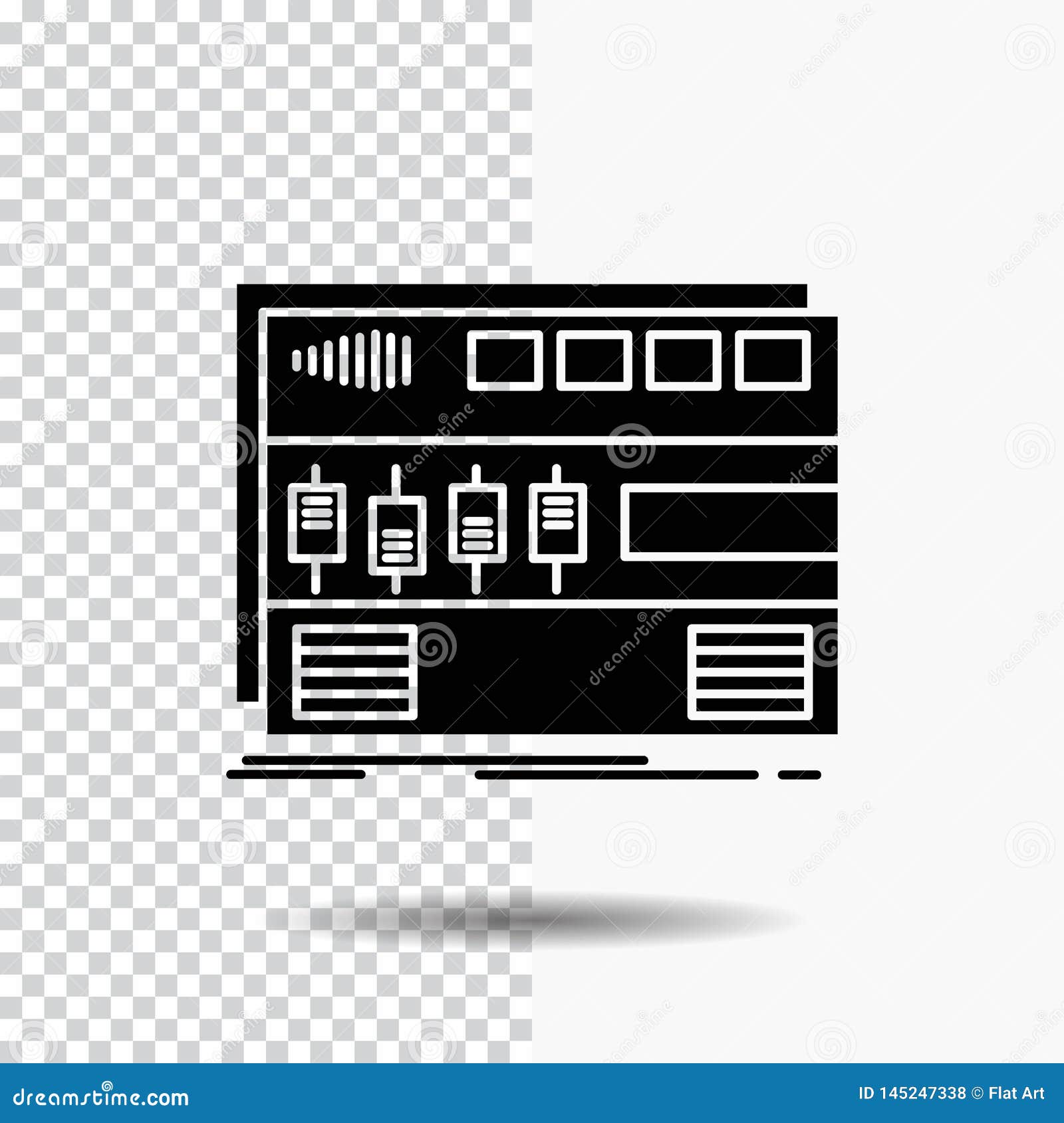 Audio, Mastering, Module, Rackmount, Sound Glyph Icon on Transparent ...