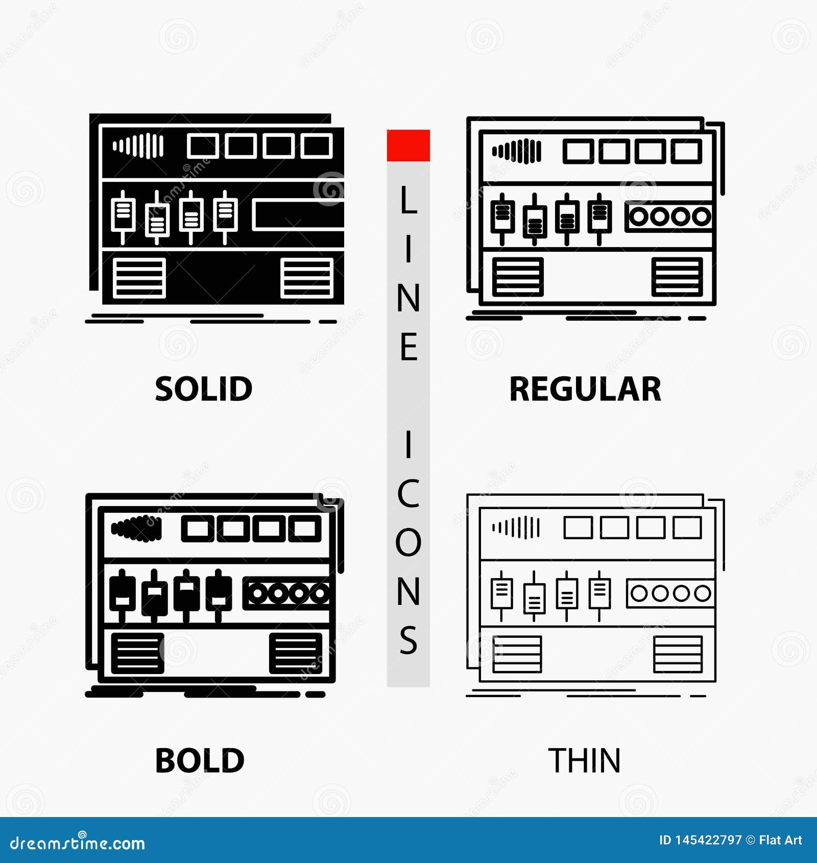 Audio, Mastering, Module, Rackmount, Sound Icon in Thin, Regular, Bold ...