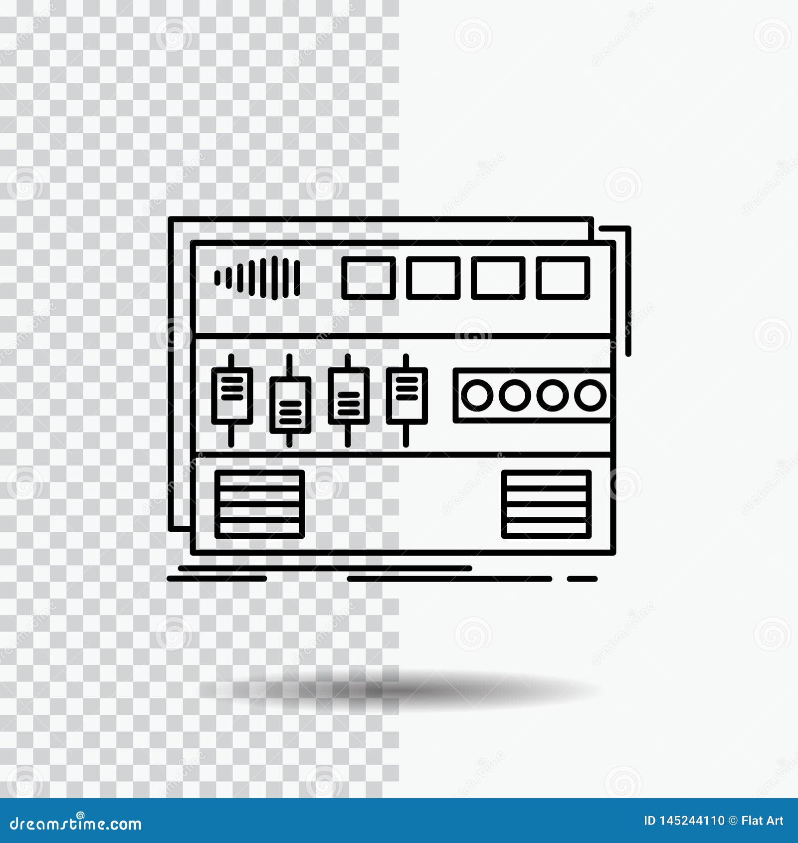 Audio, Mastering, Module, Rackmount, Sound Line Icon on Transparent ...