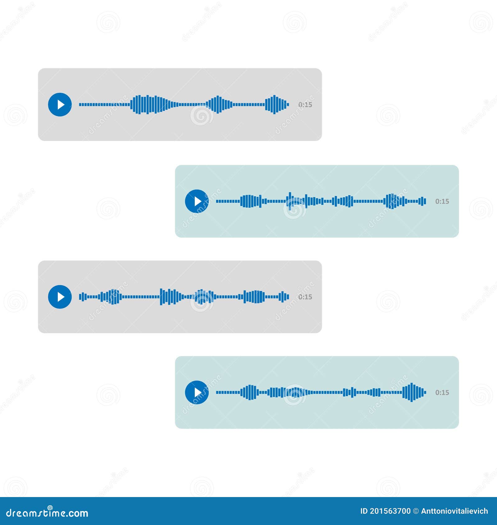 Audio Message Templates. Social Media. Voice Messages Chat. Vector ...